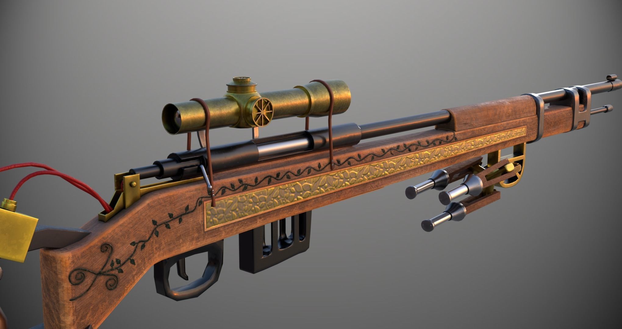 3D model SteamPunk Sniper VR / AR / low-poly | CGTrader