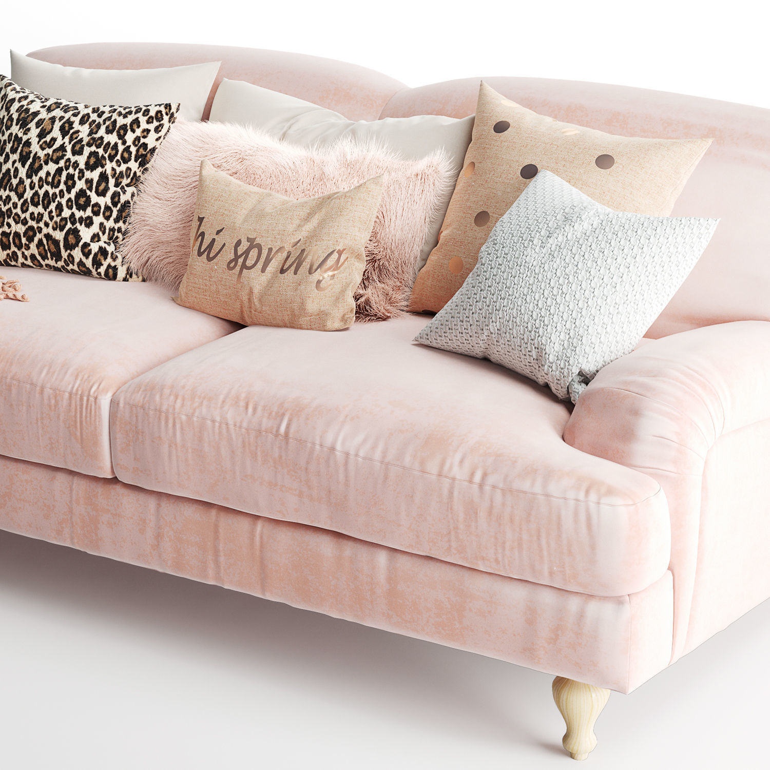 Rose Fabric Sofa 2 seater 3D model | CGTrader