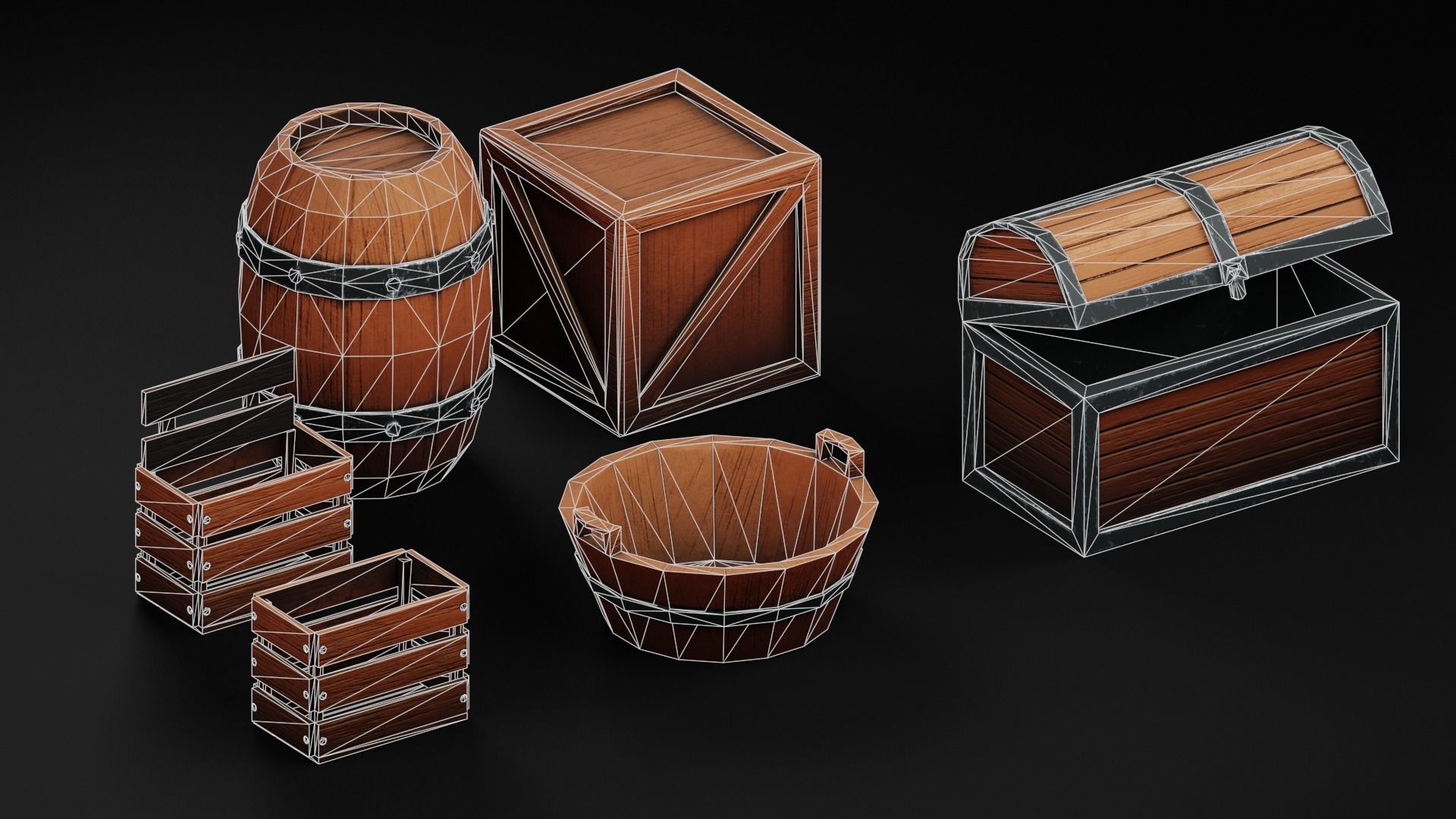 Prop Set 1 Low-Poly Stylized - Container free VR / AR / low-poly 3D ...