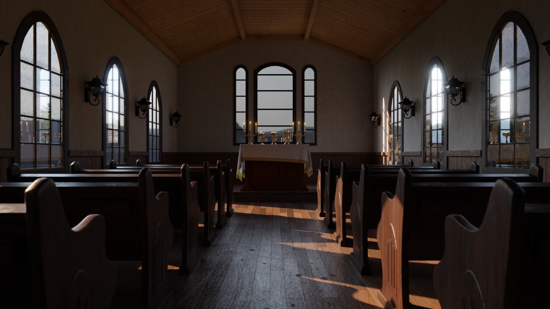 Church Interior 3D model | CGTrader