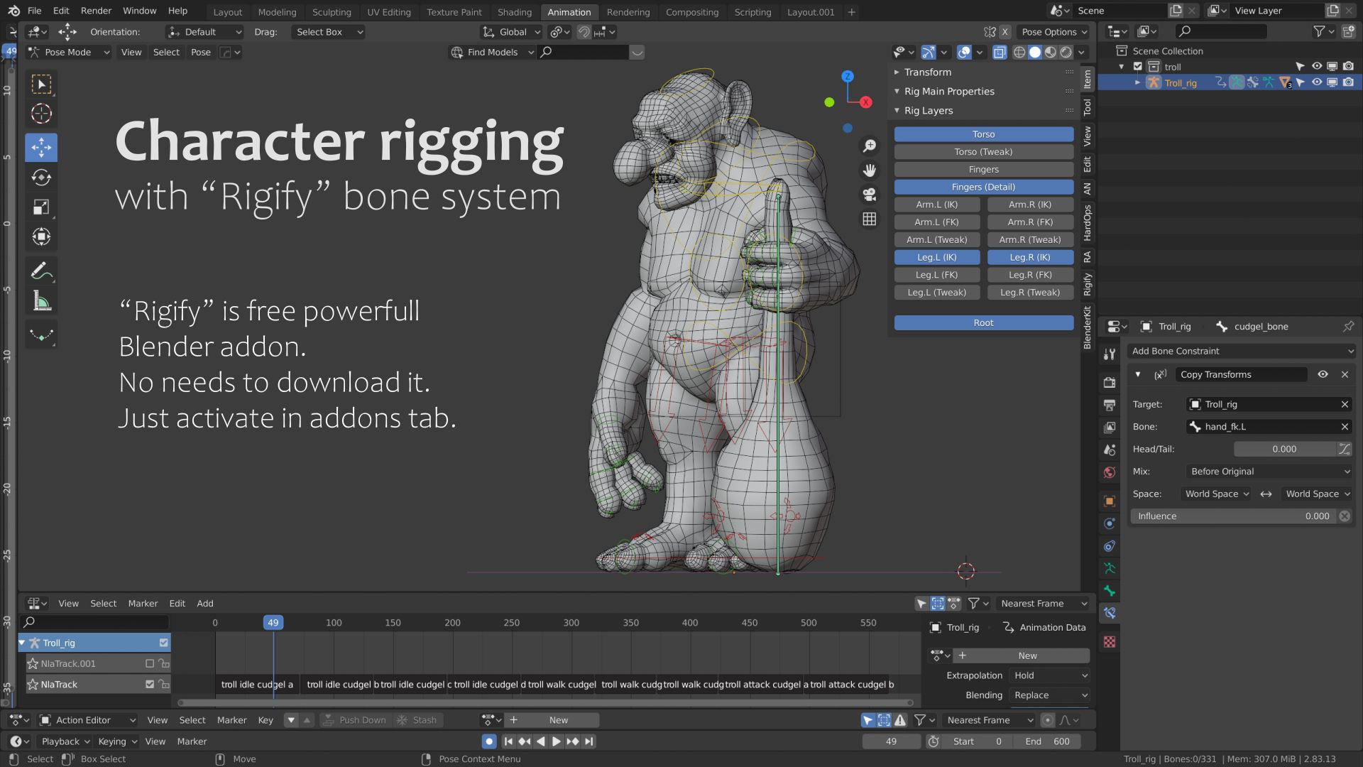 3D model Forest Troll VR / AR / low-poly | CGTrader