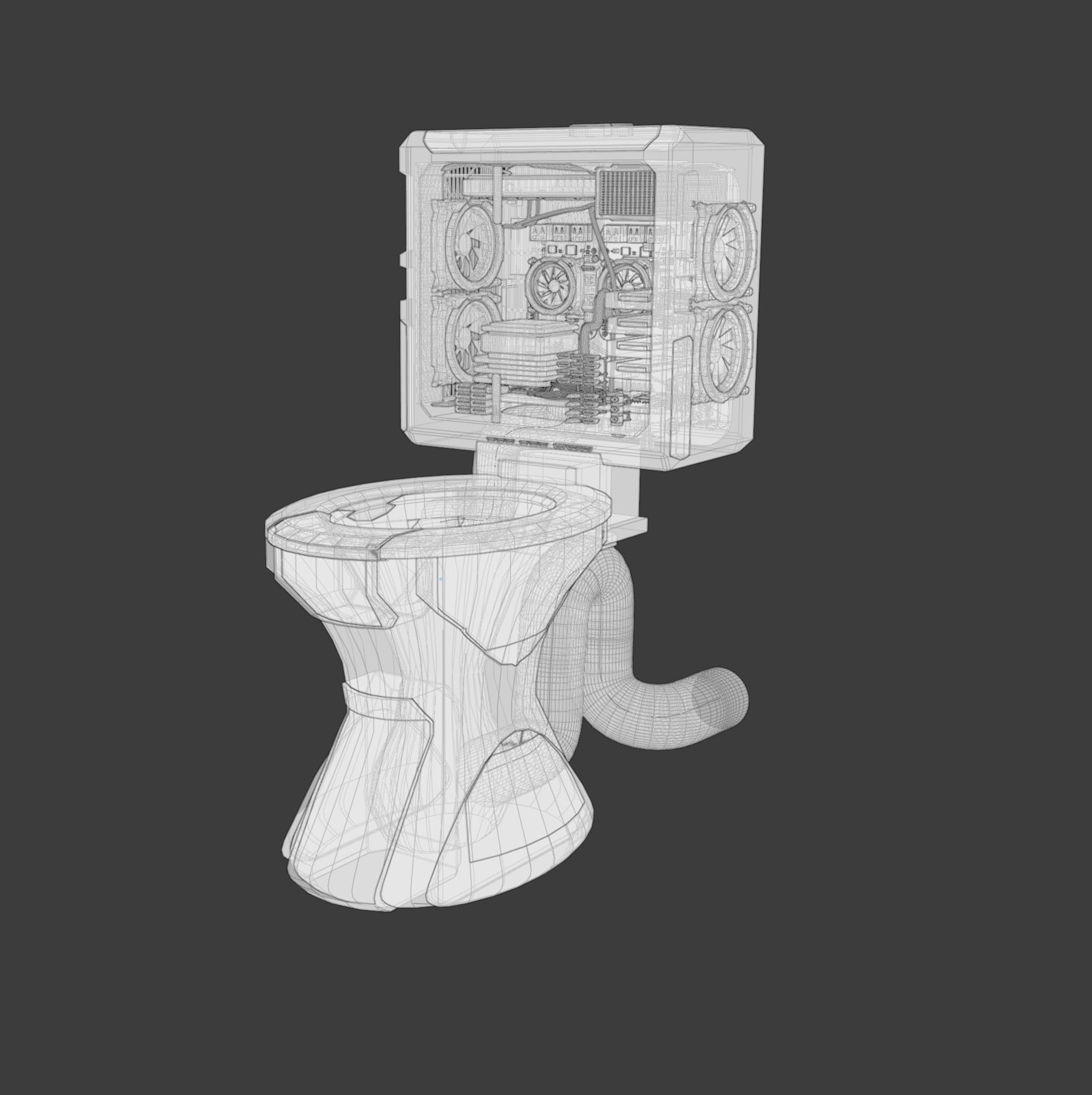 Cyberpunk Toilet Gaming PC Design 3D model | CGTrader