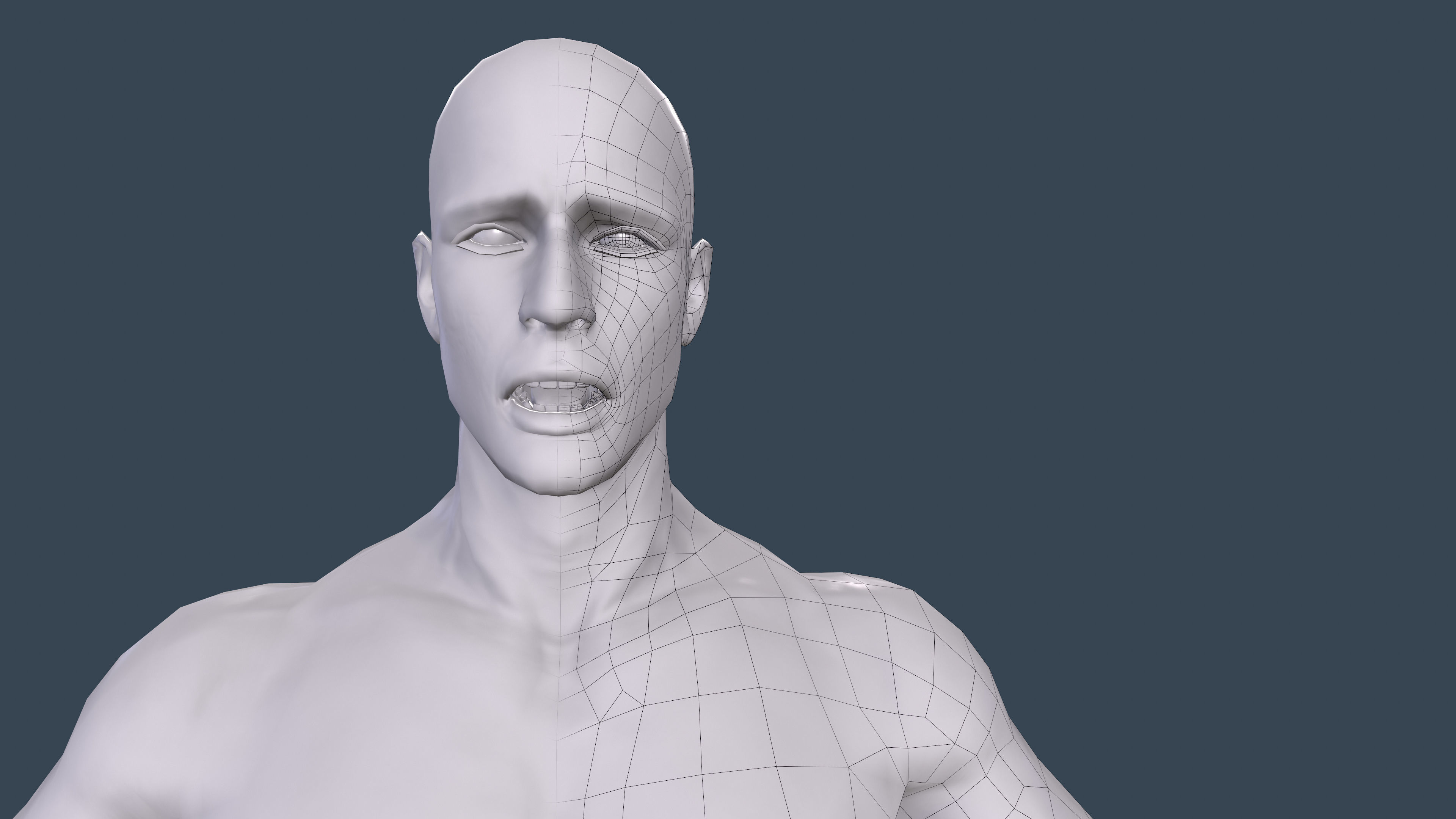 Base Meshes man game ready free VR / AR / low-poly 3D model rigged ...