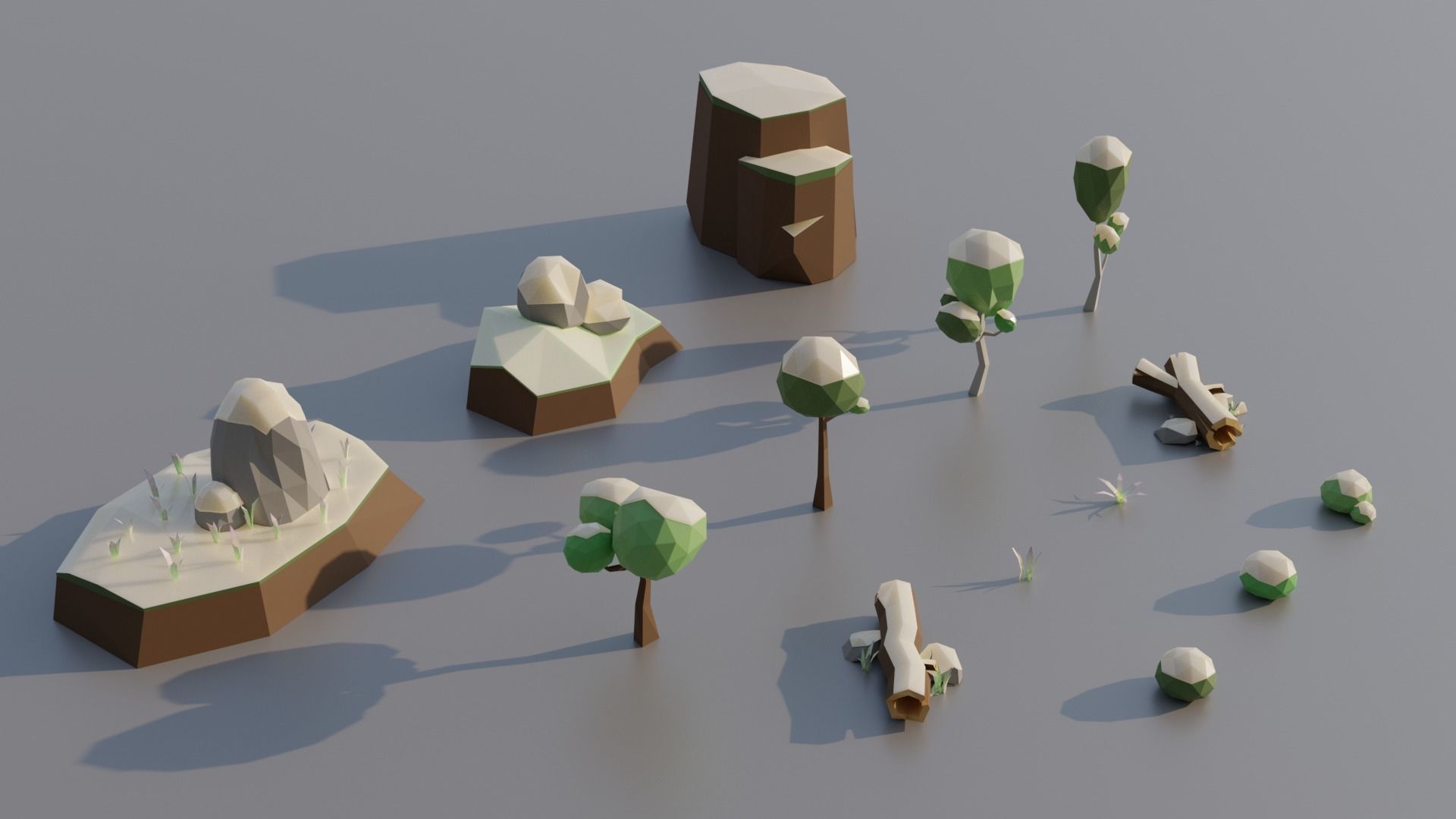 Low polly nature collection free VR / AR / low-poly 3D model | CGTrader