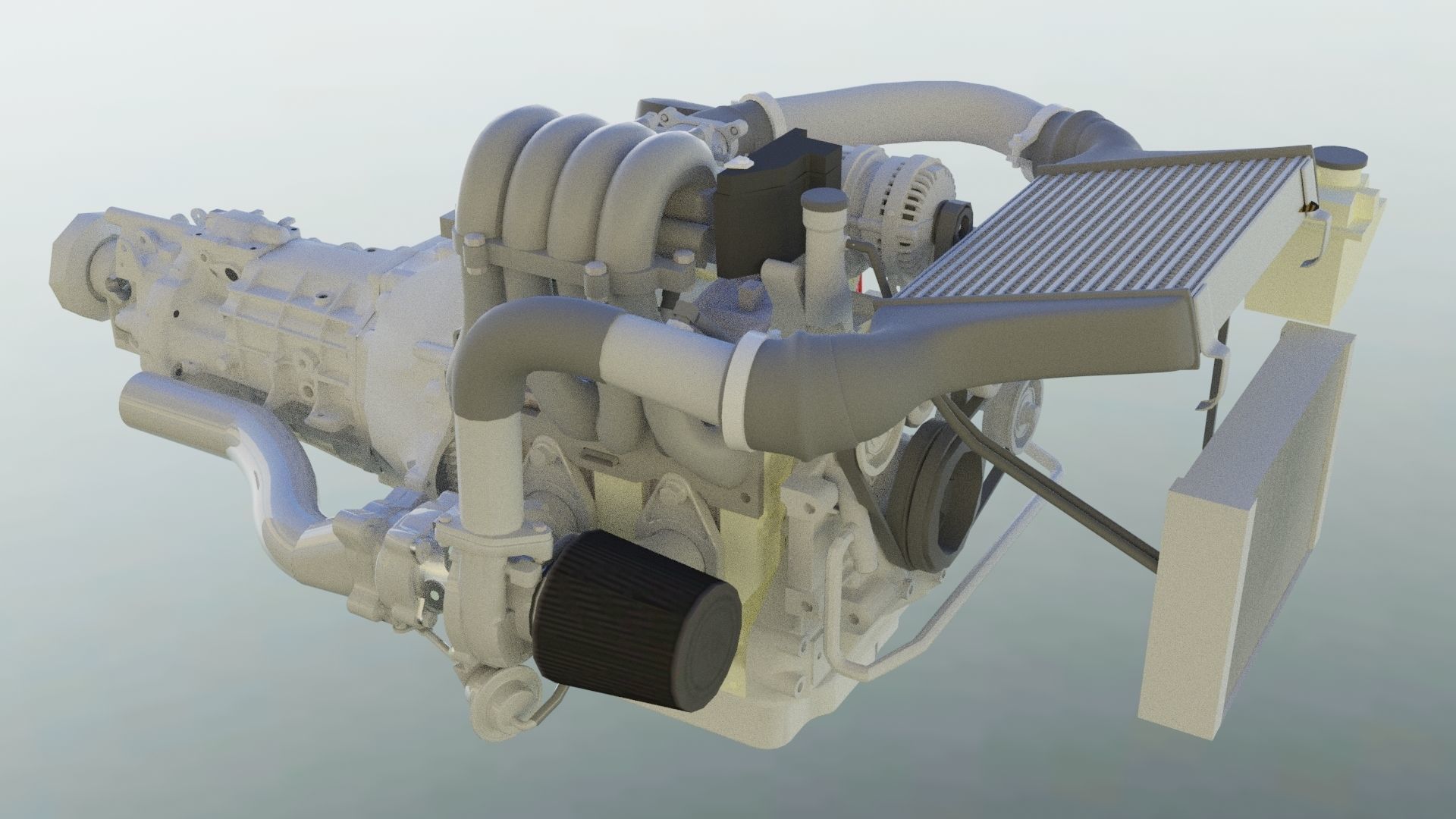 Rotary 13B RX7 MAZDA Custom turbo setup complete engine 3D model | CGTrader