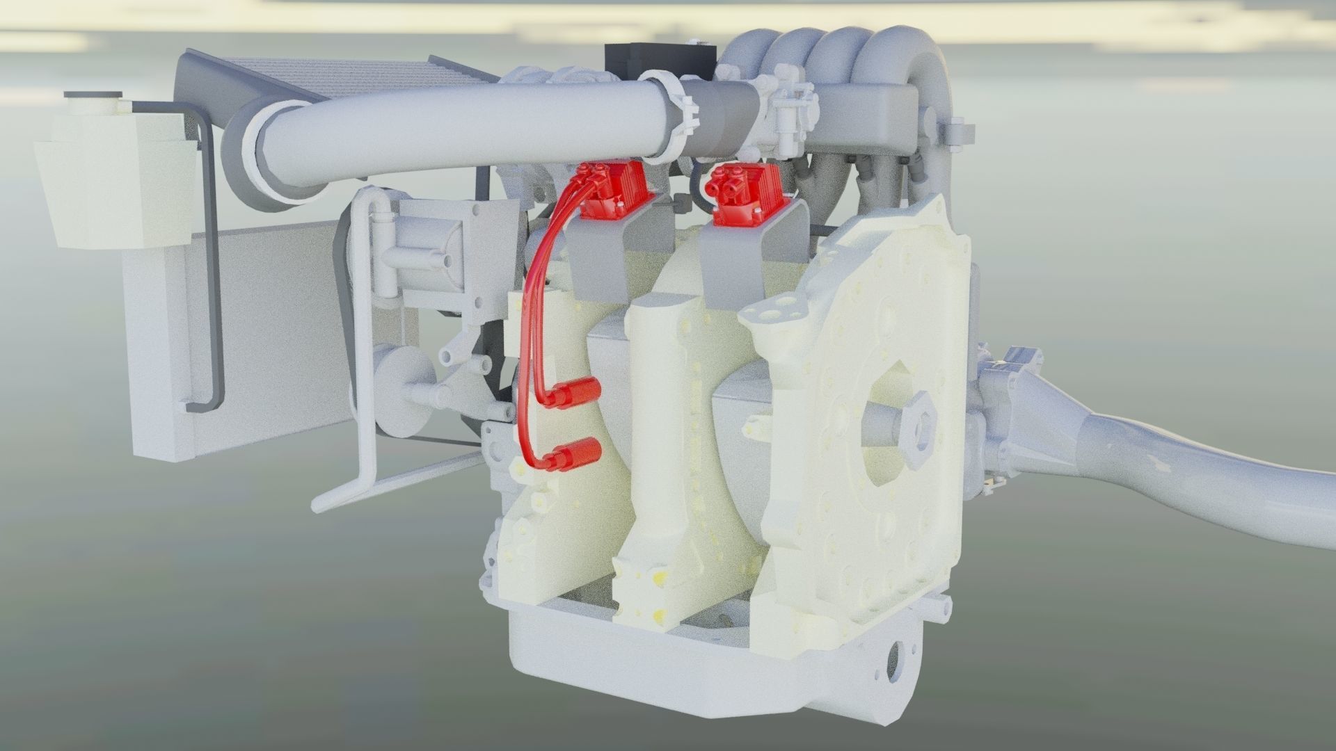 Rotary 13B RX7 MAZDA Custom turbo setup complete engine 3D model | CGTrader