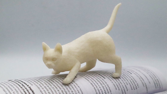 Cat Hunting Pose 3D Print 3D model 3D printable | CGTrader