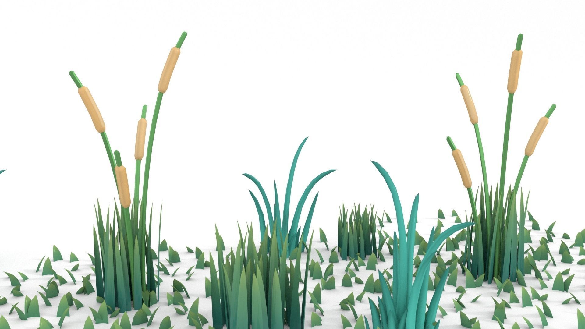 Low-poly Stylized grass collection 3D model | CGTrader