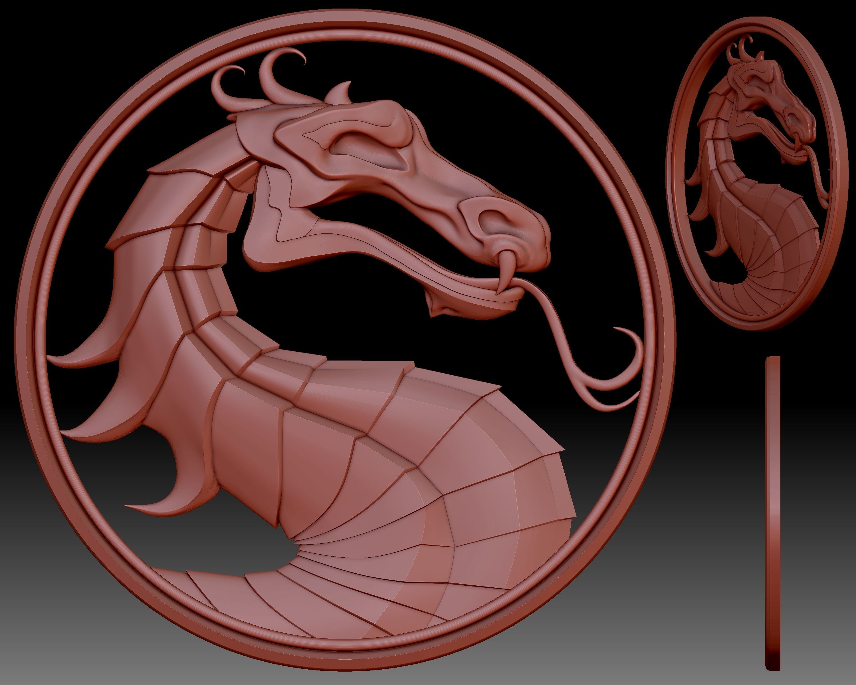 Mortal Kombat Sign Logo 3d relief for CNC router free 3D model 3D ...