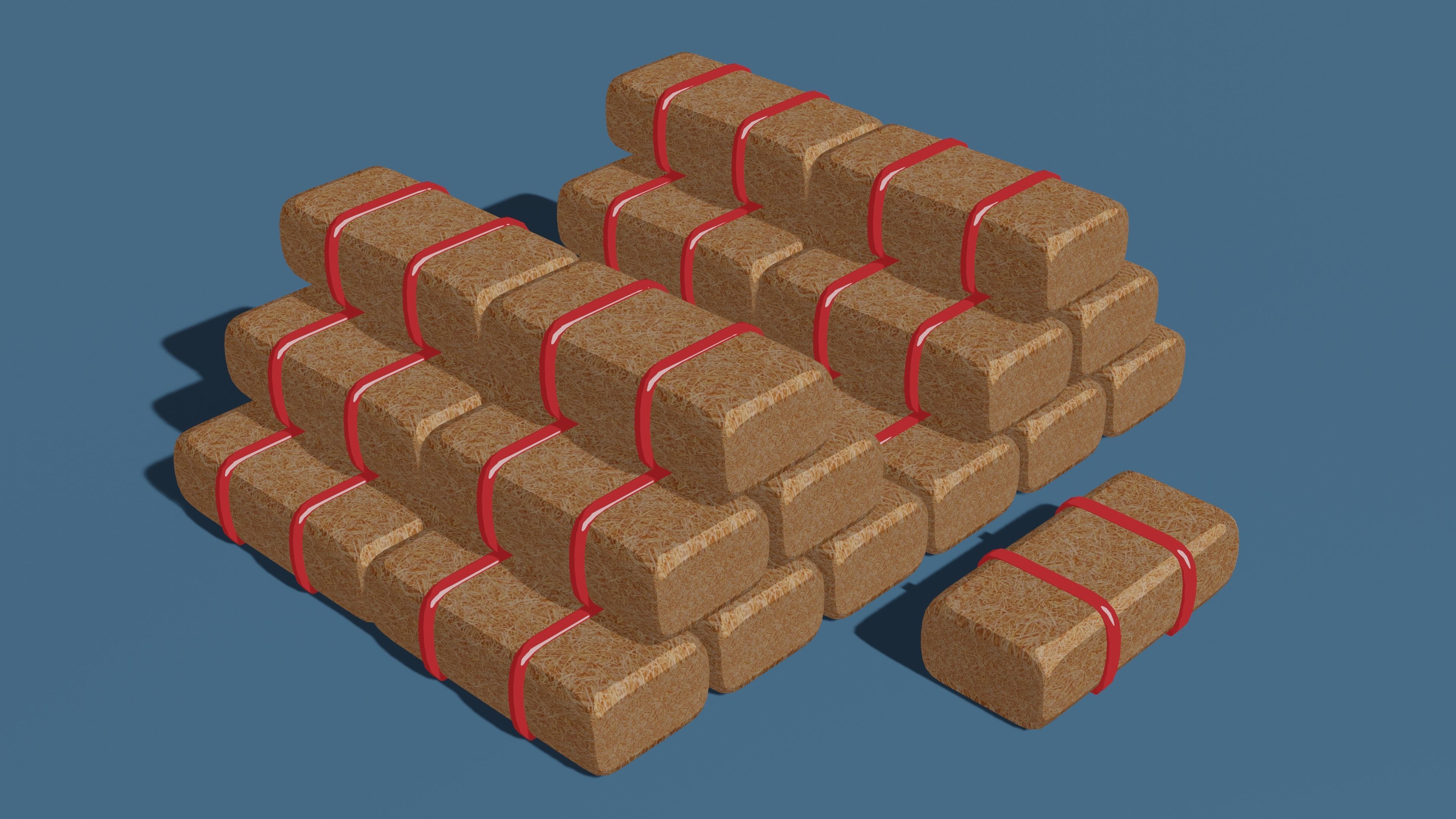 Straw block of wood 3D model | CGTrader