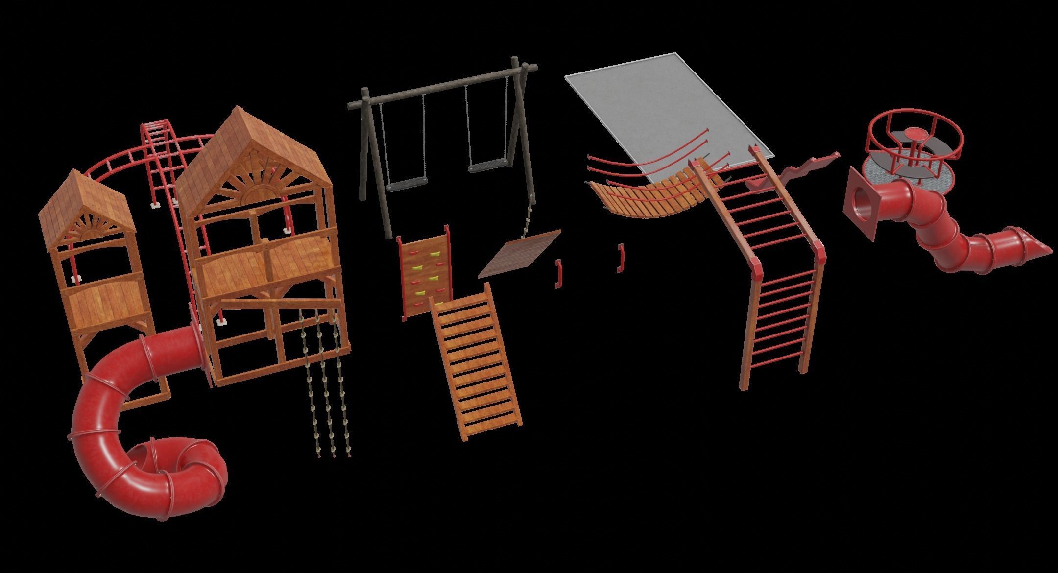 3D model Playground Modular Assets Realistic VR / AR / low-poly | CGTrader