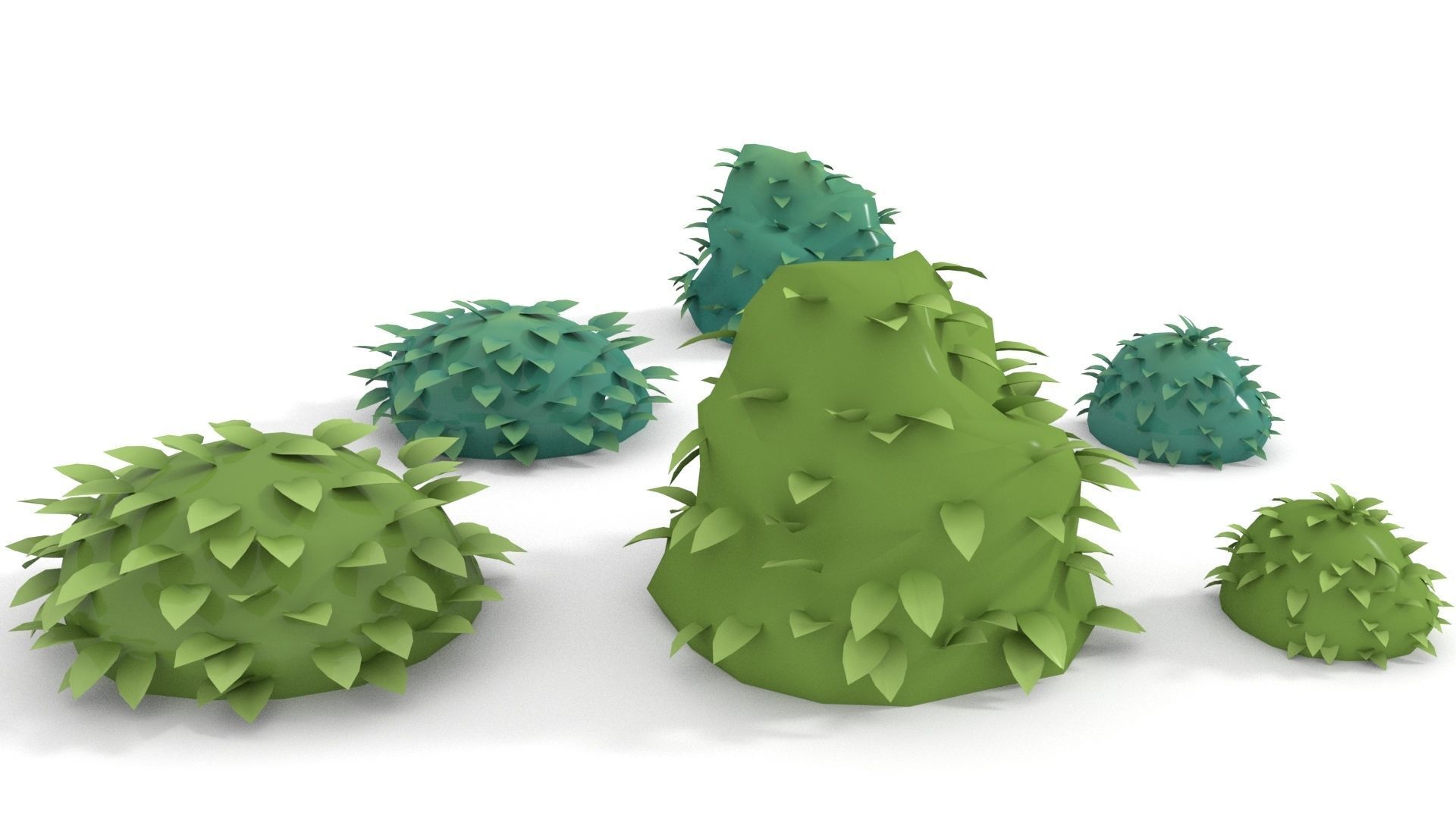Low-poly Stylized Bush collection 3D model | CGTrader