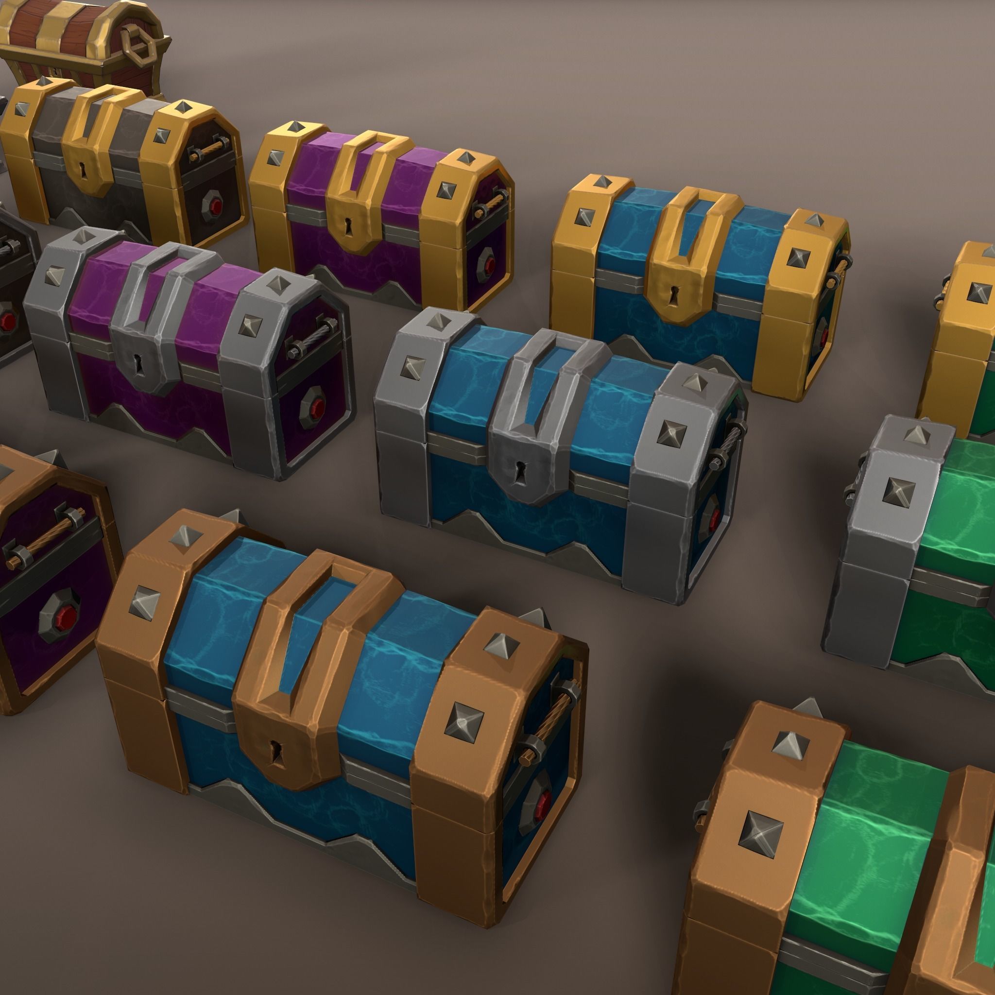 3D model STYLIZED MEDIEVAL - Keys and Chests VR / AR / low-poly | CGTrader