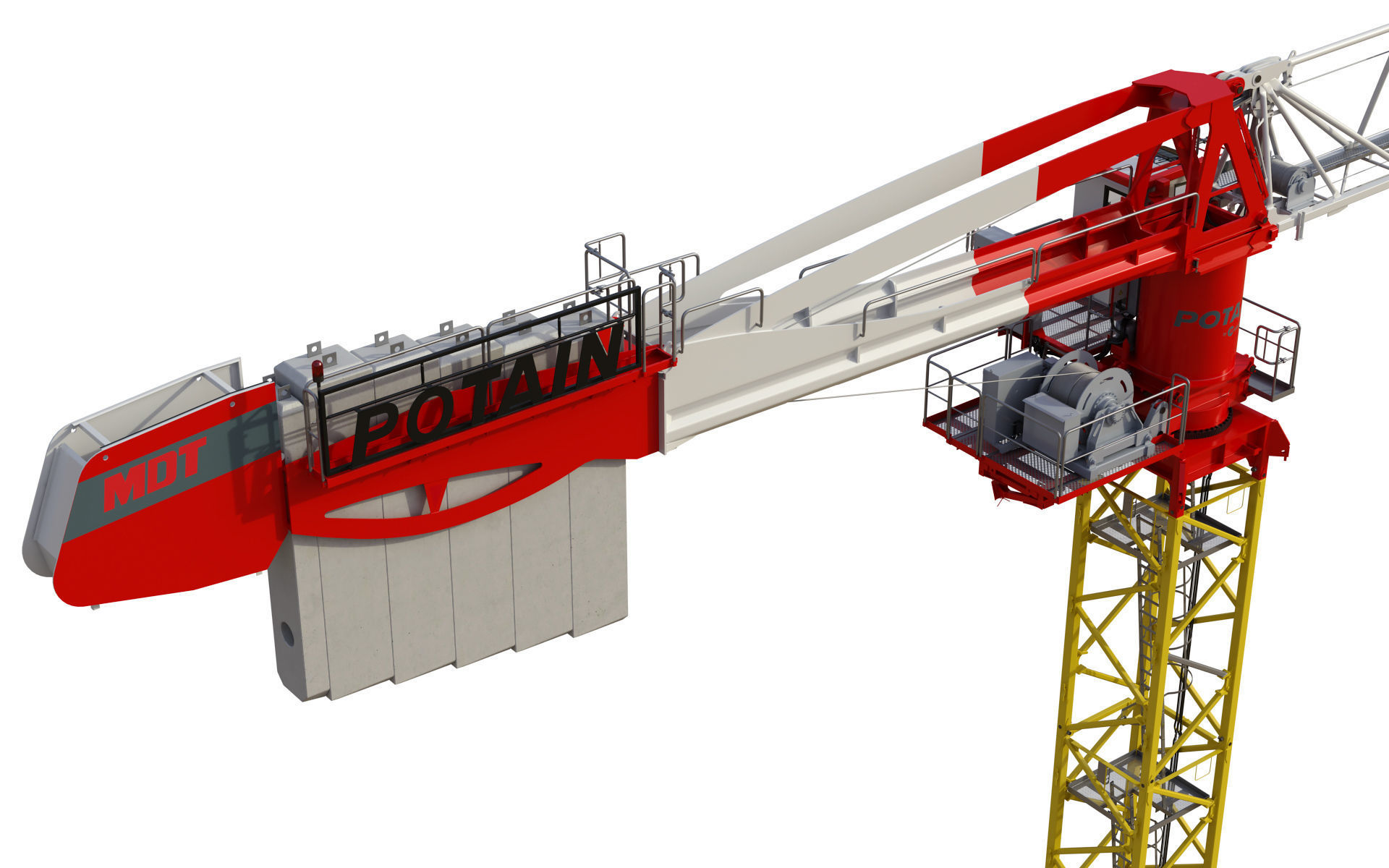 Tower Crane Potain MDT 269 J12 3D model | CGTrader
