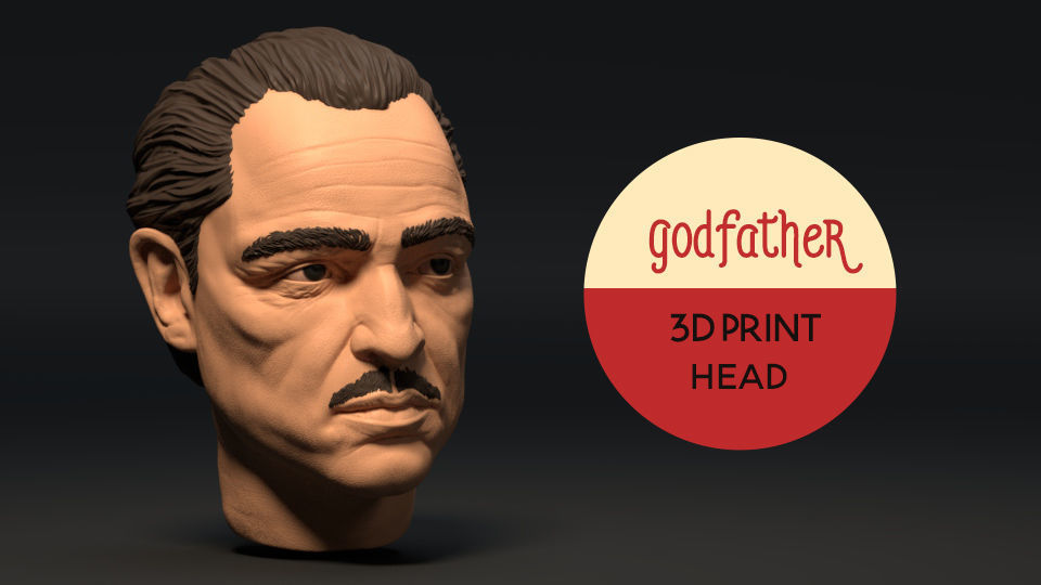The Stylized God Father Head - Vito Corleon - Marlon Brando 3D model 3D ...