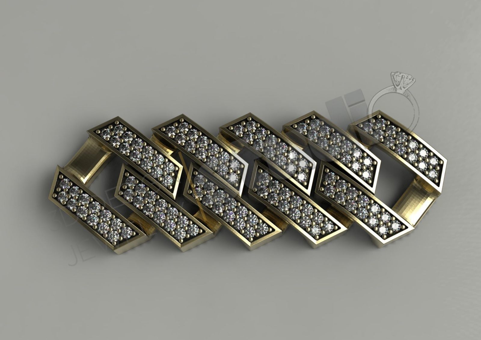 Iced Out cuban chain link 3D model 3D printable | CGTrader