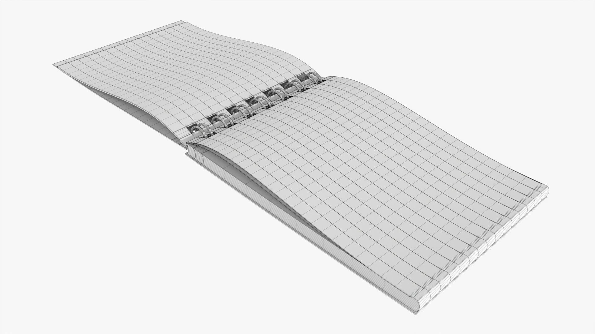 Notebook pad with spiral 02 opened 3D model | CGTrader