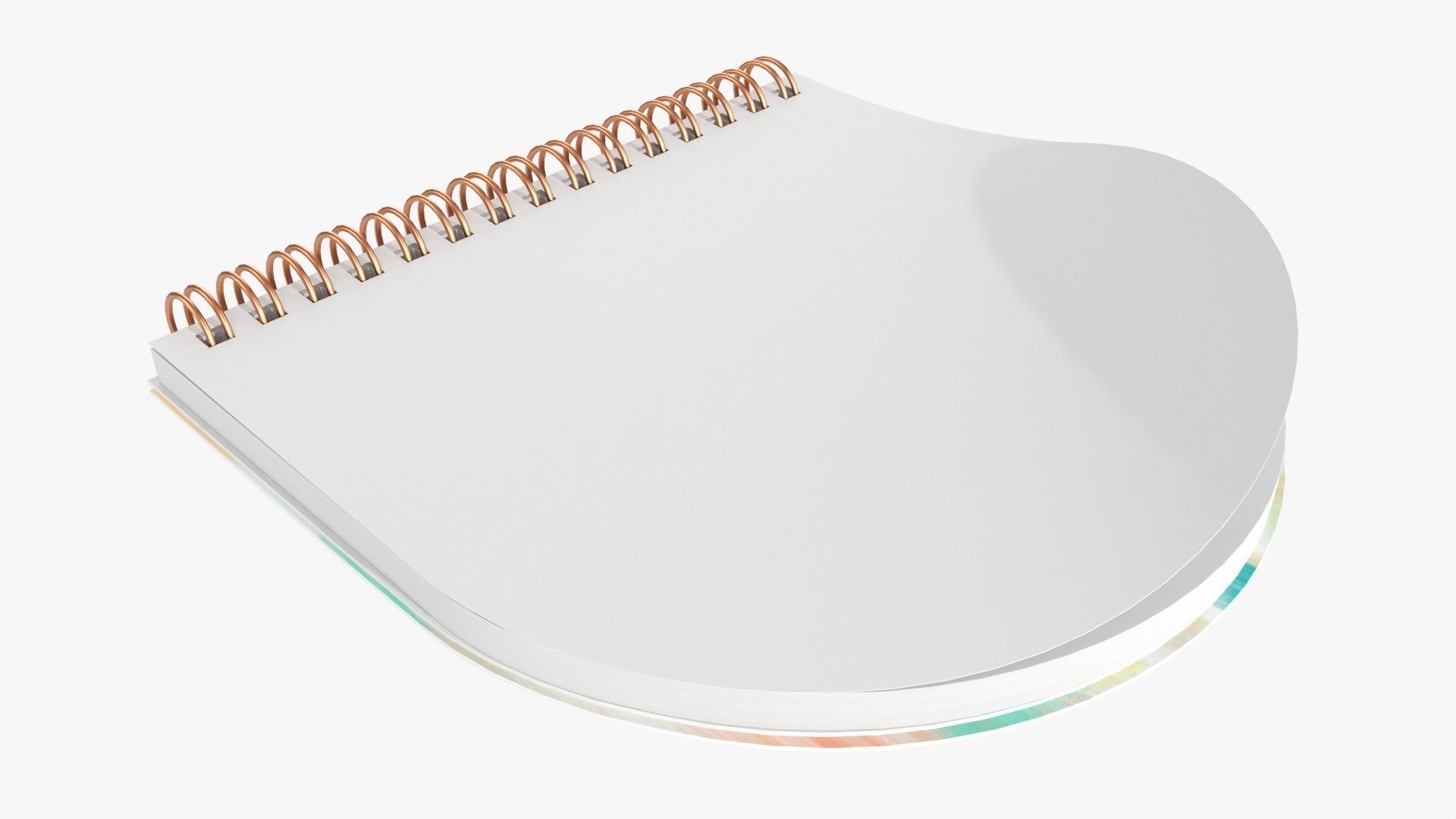 Notebook pad with spiral 03 flipped 3D model | CGTrader