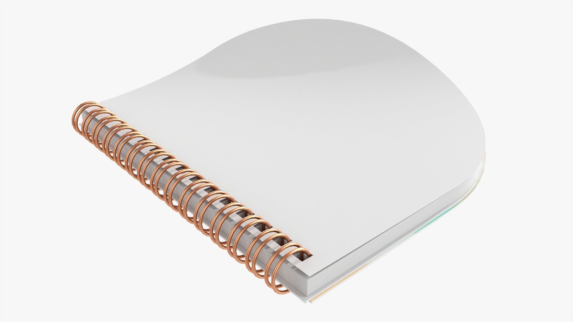Notebook pad with spiral 03 flipped 3D model | CGTrader