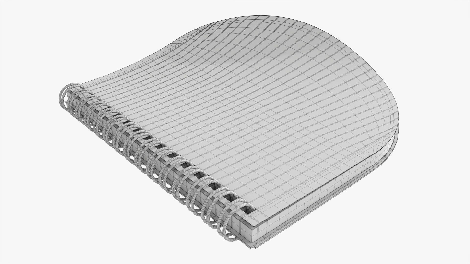 Notebook pad with spiral 03 flipped 3D model | CGTrader