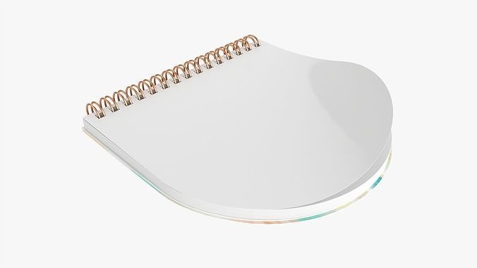Notebook pad with spiral 03 flipped 3D model | CGTrader