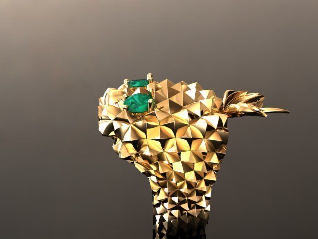 pineapple skull ring 3D model 3D printable | CGTrader