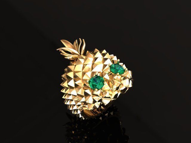 pineapple skull ring 3D model 3D printable | CGTrader
