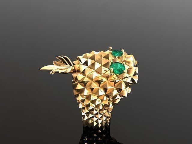 pineapple skull ring 3D model 3D printable | CGTrader