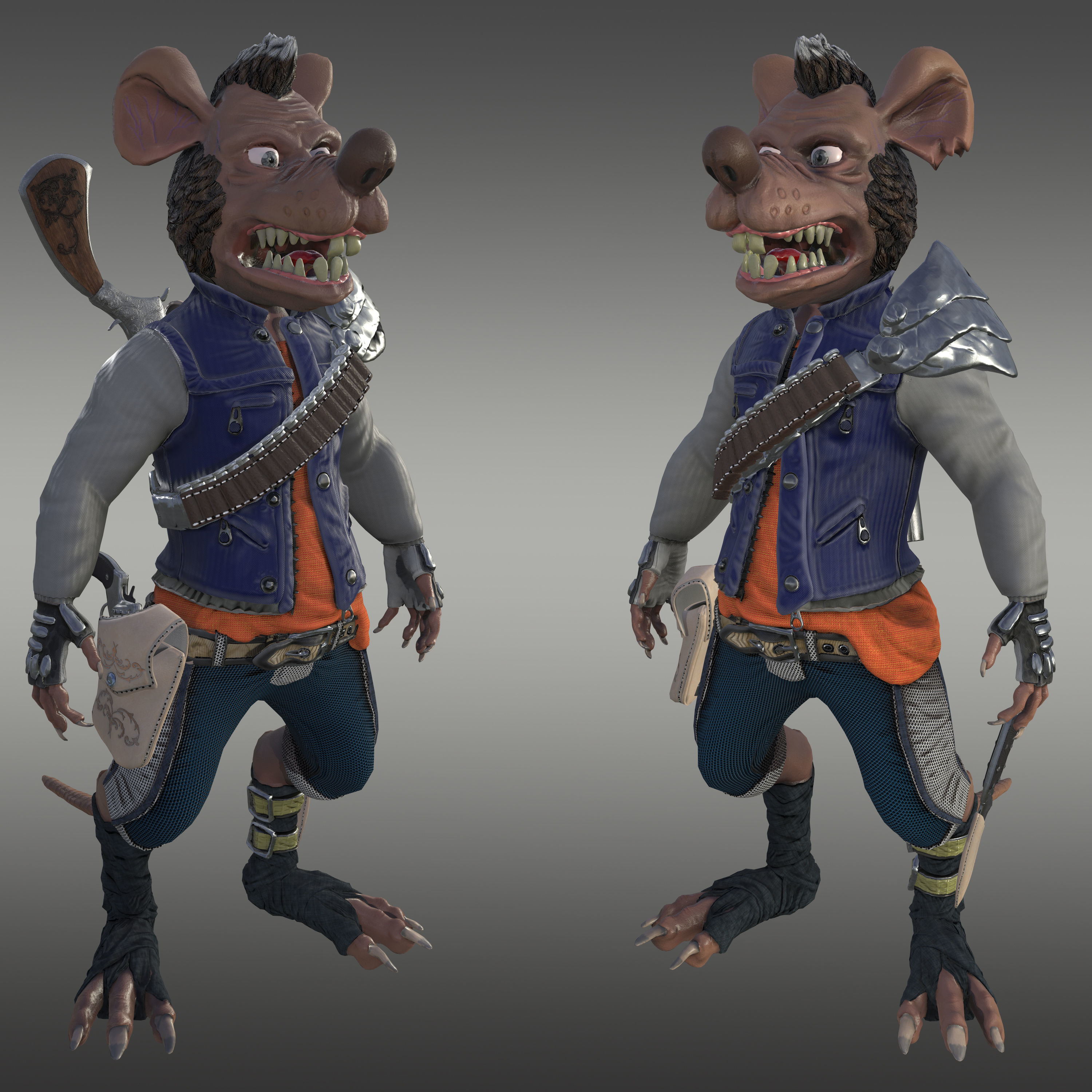 Rat bandit 3D model rigged | CGTrader