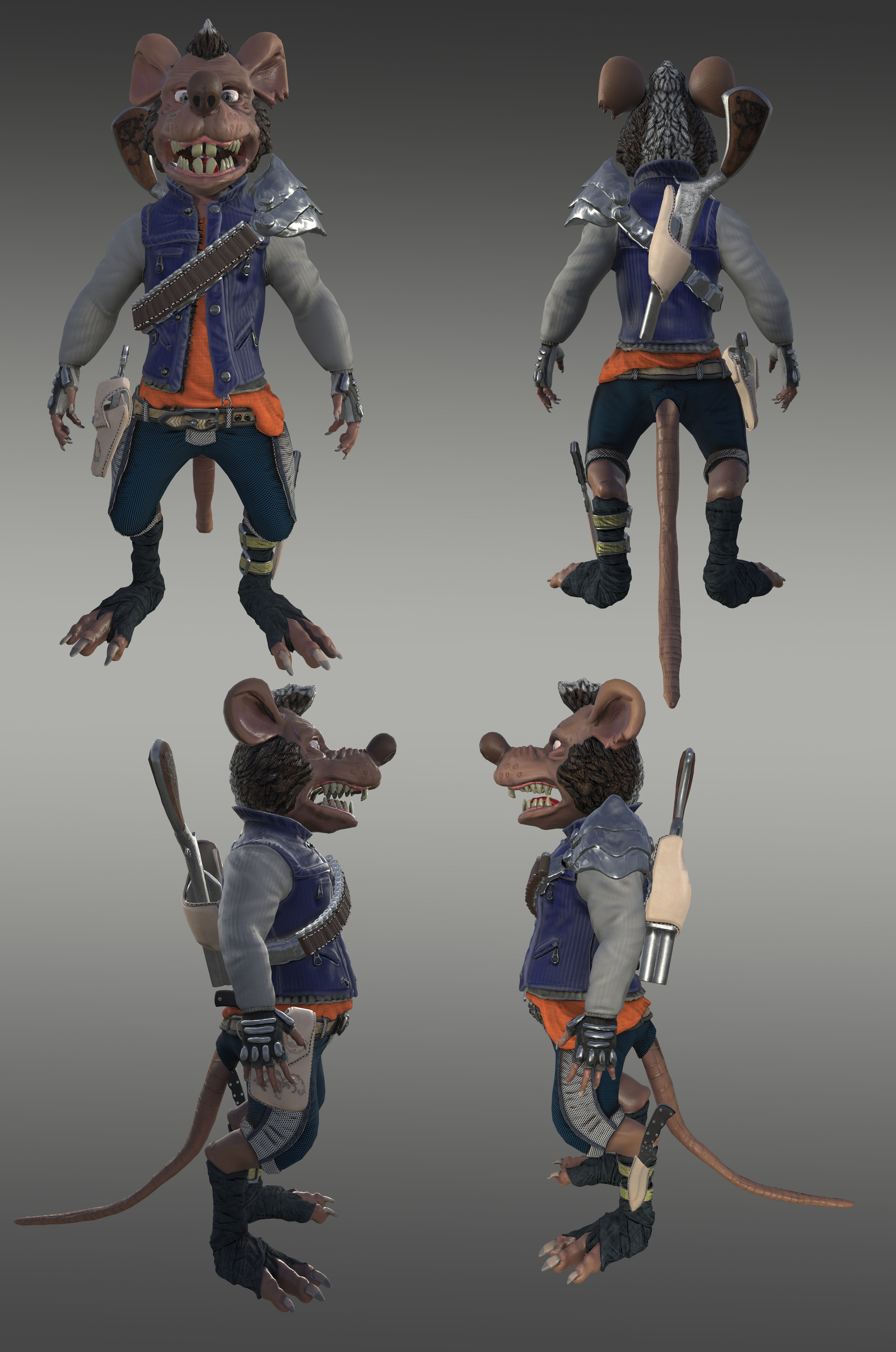 Rat bandit 3D model rigged | CGTrader