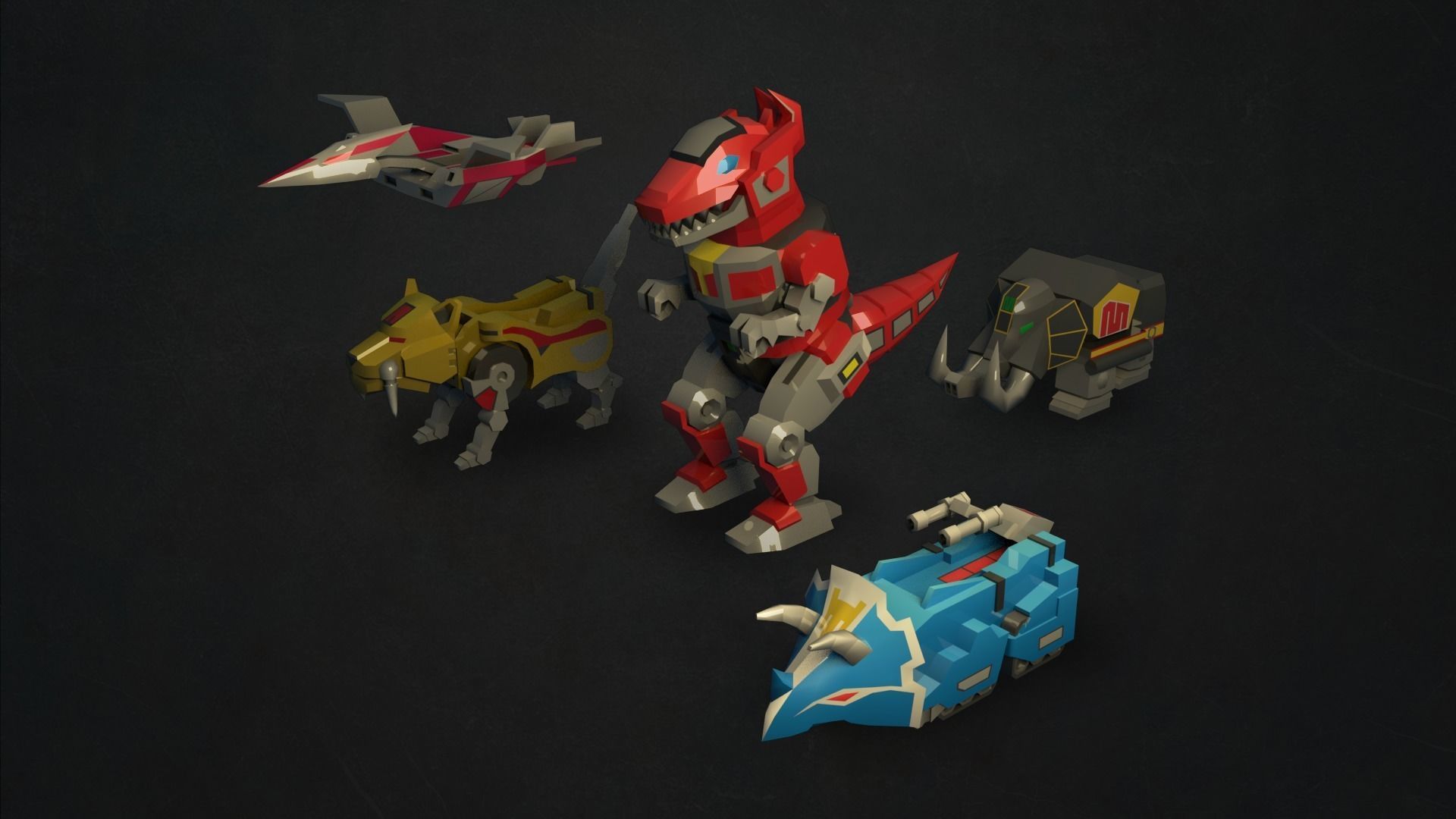 3D model Megazord Power Rangers transforming VR / AR / low-poly | CGTrader