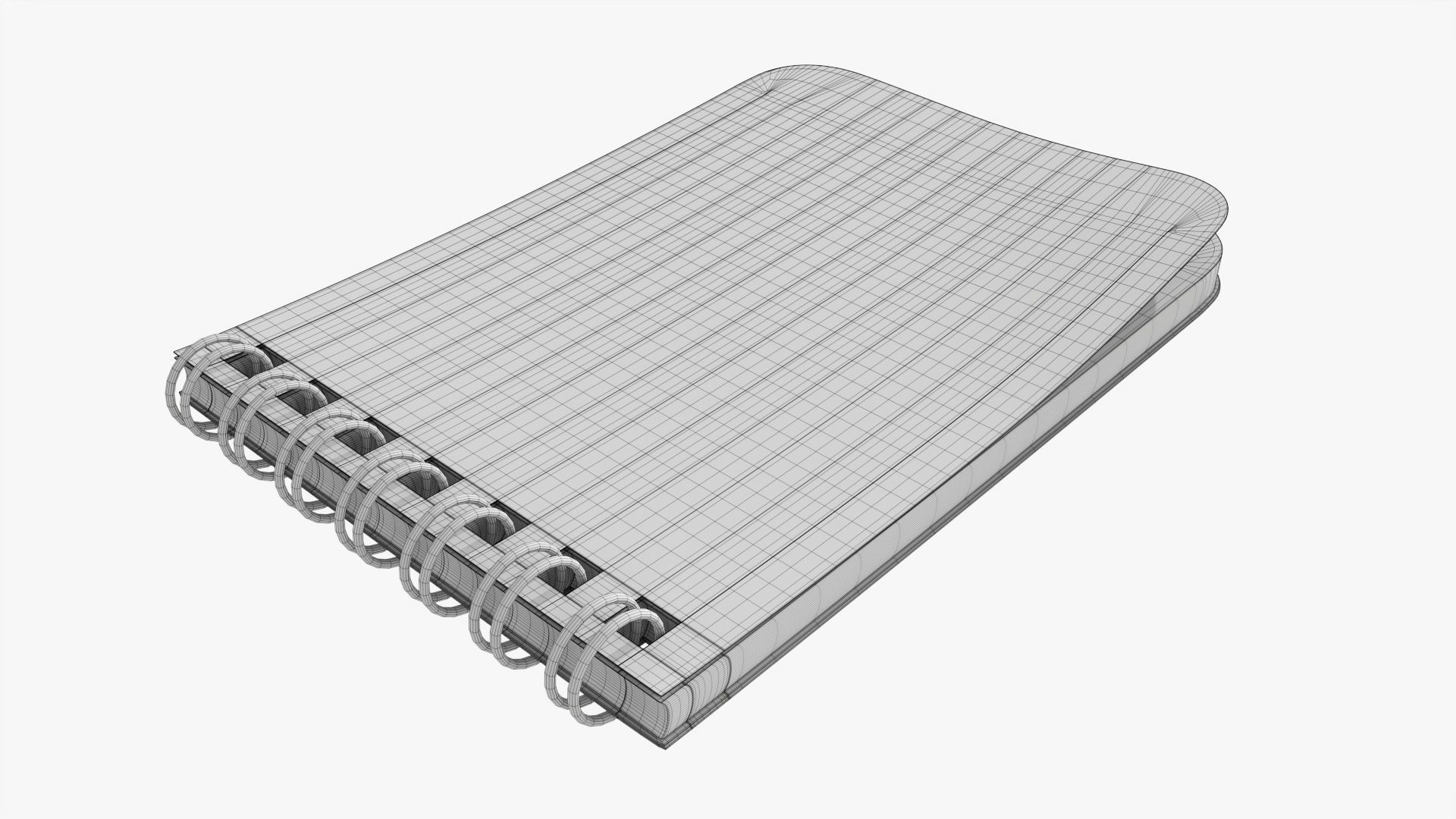 Notebook pad with spiral 04 flipped 3D model | CGTrader