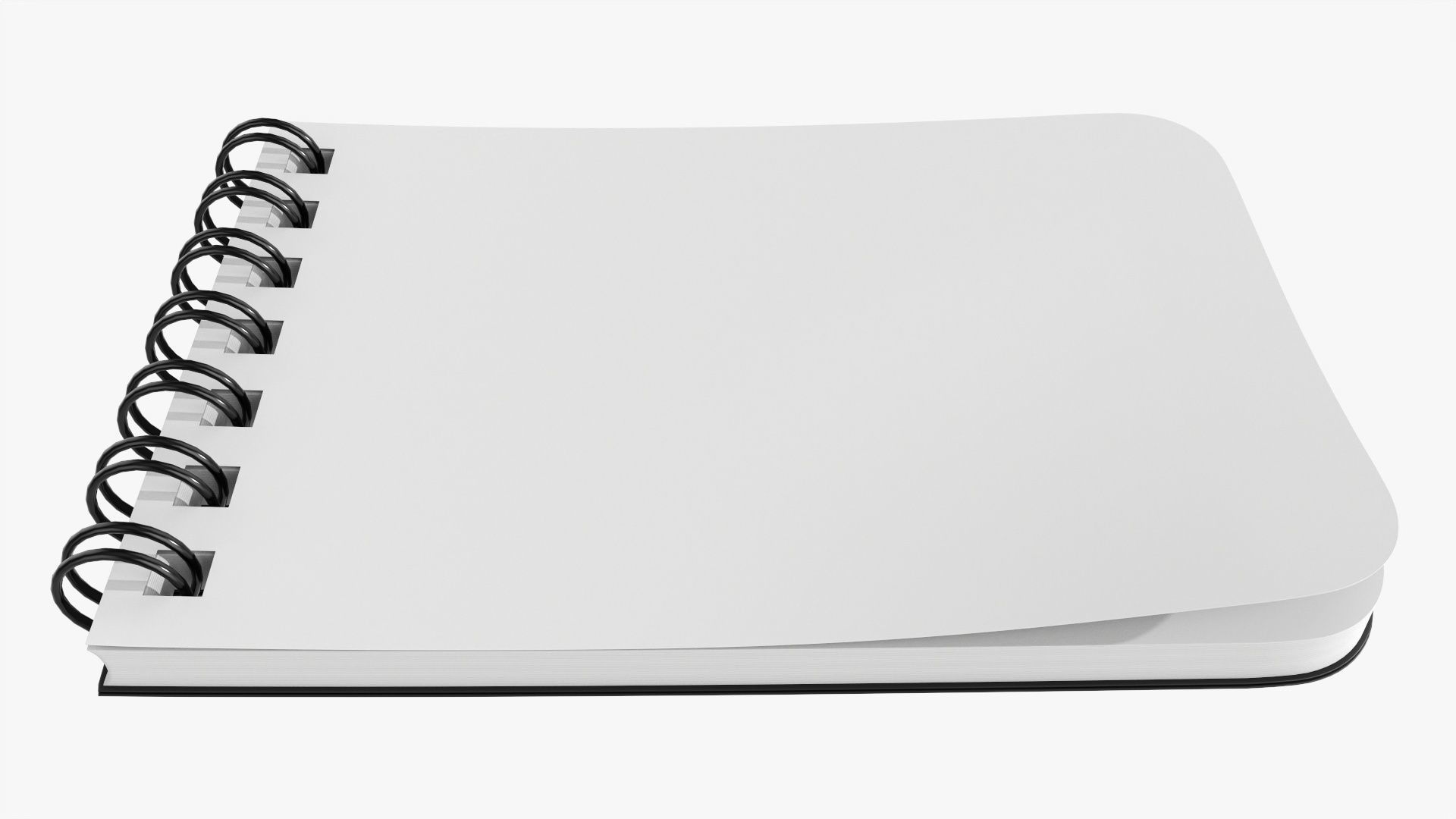 Notebook pad with spiral 04 flipped 3D model | CGTrader