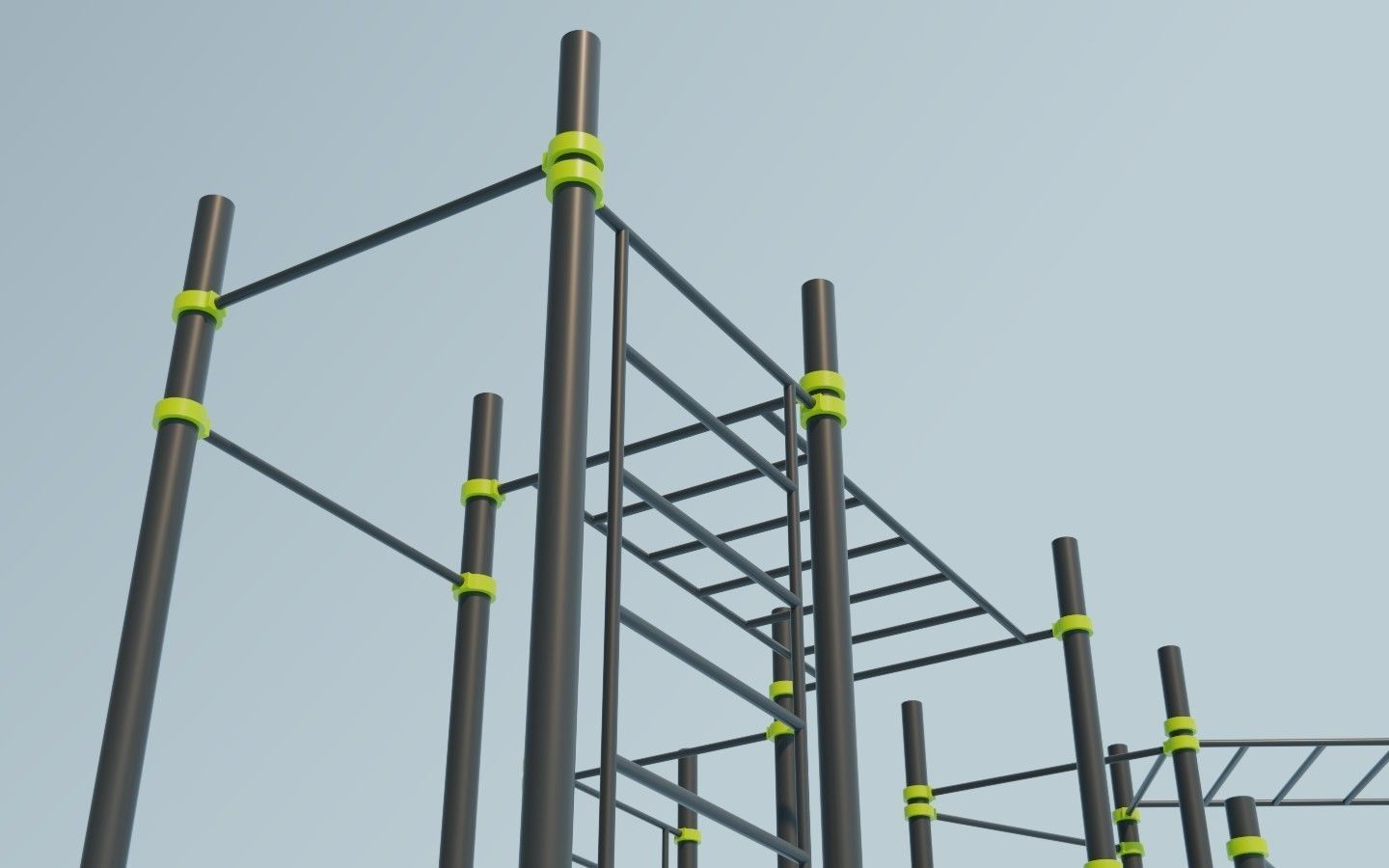 Calisthenics Station 2 Outdoor Fitness Equipment Street Workout 3D ...