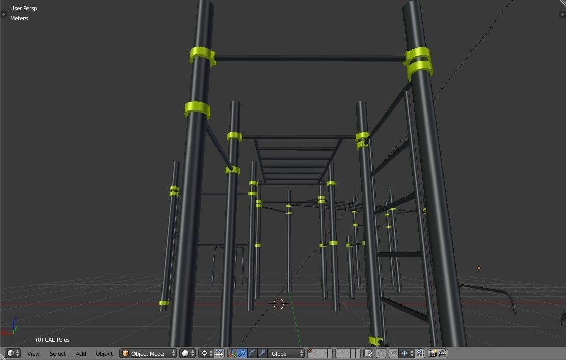 Calisthenics Station 2 Outdoor Fitness Equipment Street Workout 3D ...