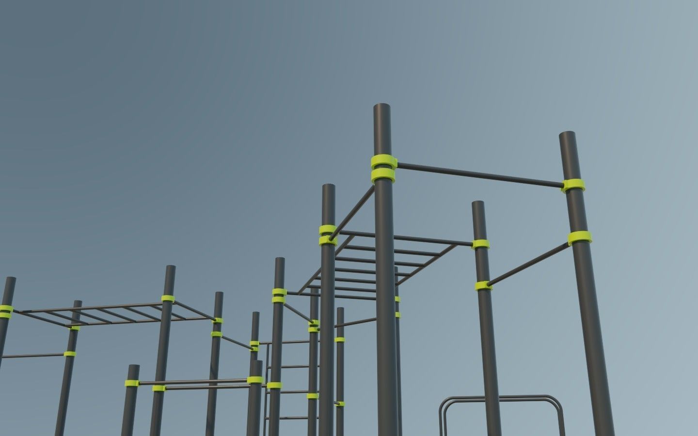 Calisthenics Station 2 Outdoor Fitness Equipment Street Workout 3D ...