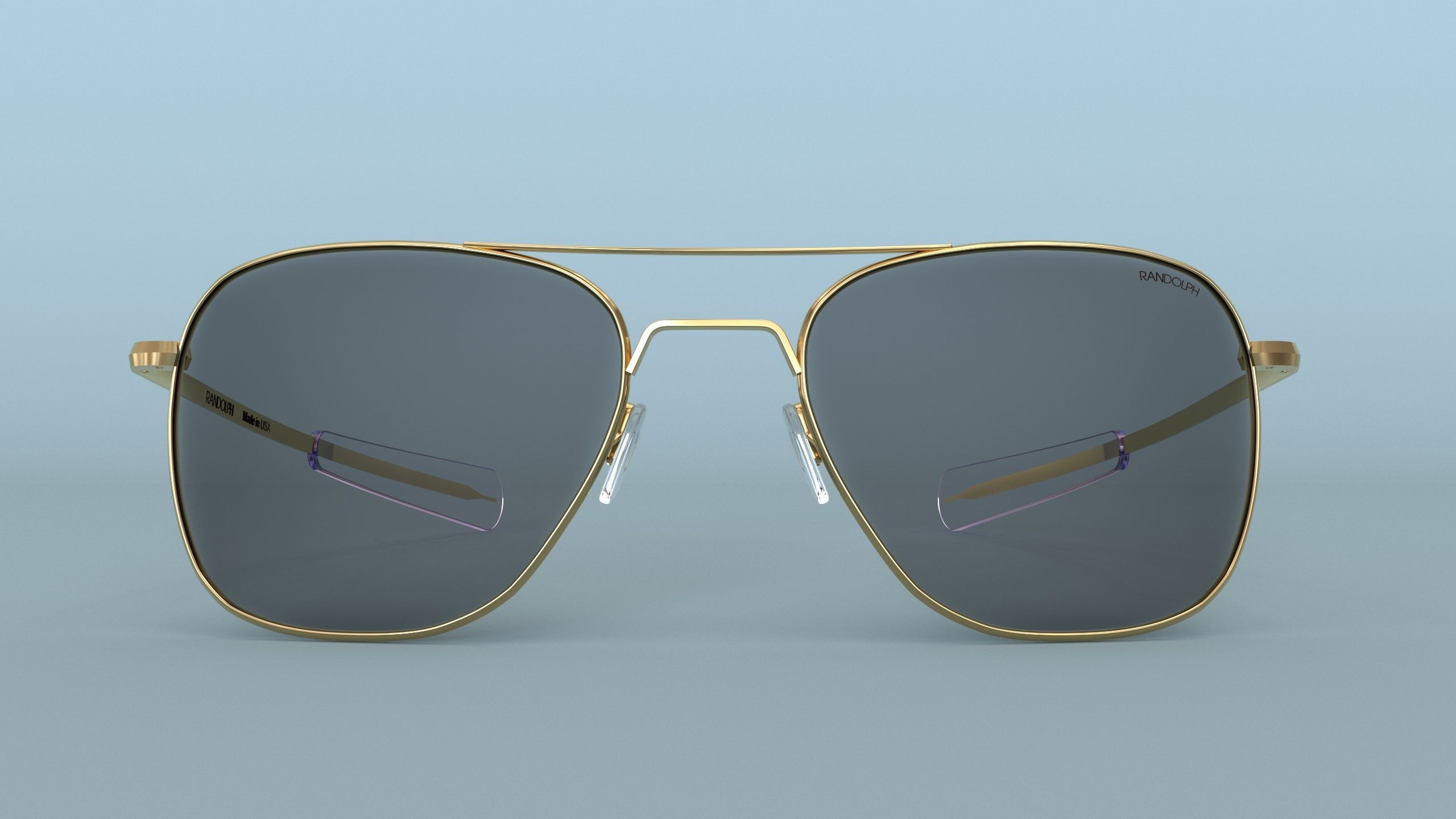 Sunglasses Randolph Aviator Gold Polarized 3D model | CGTrader