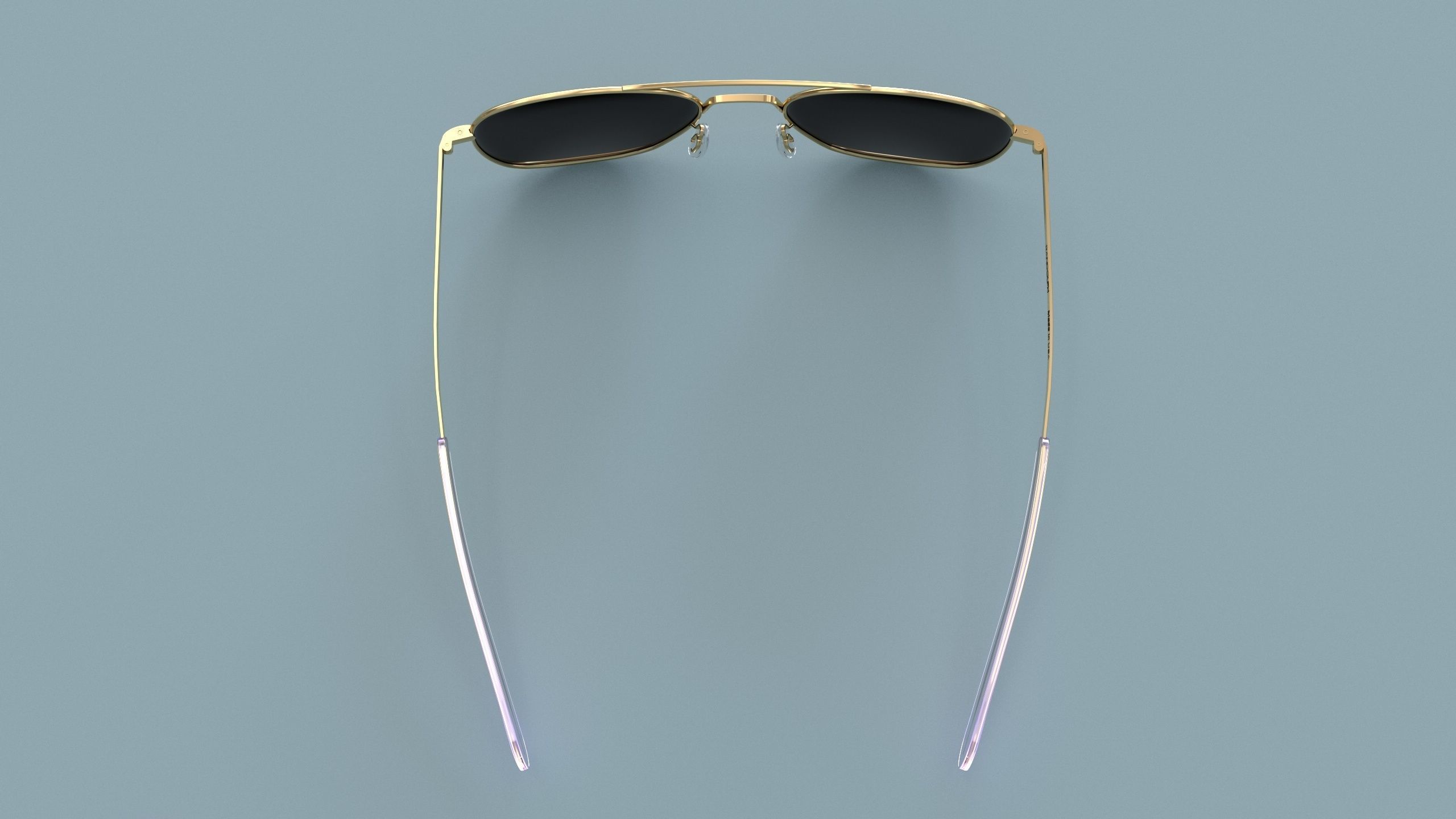 Sunglasses Randolph Aviator Gold Polarized 3D model | CGTrader