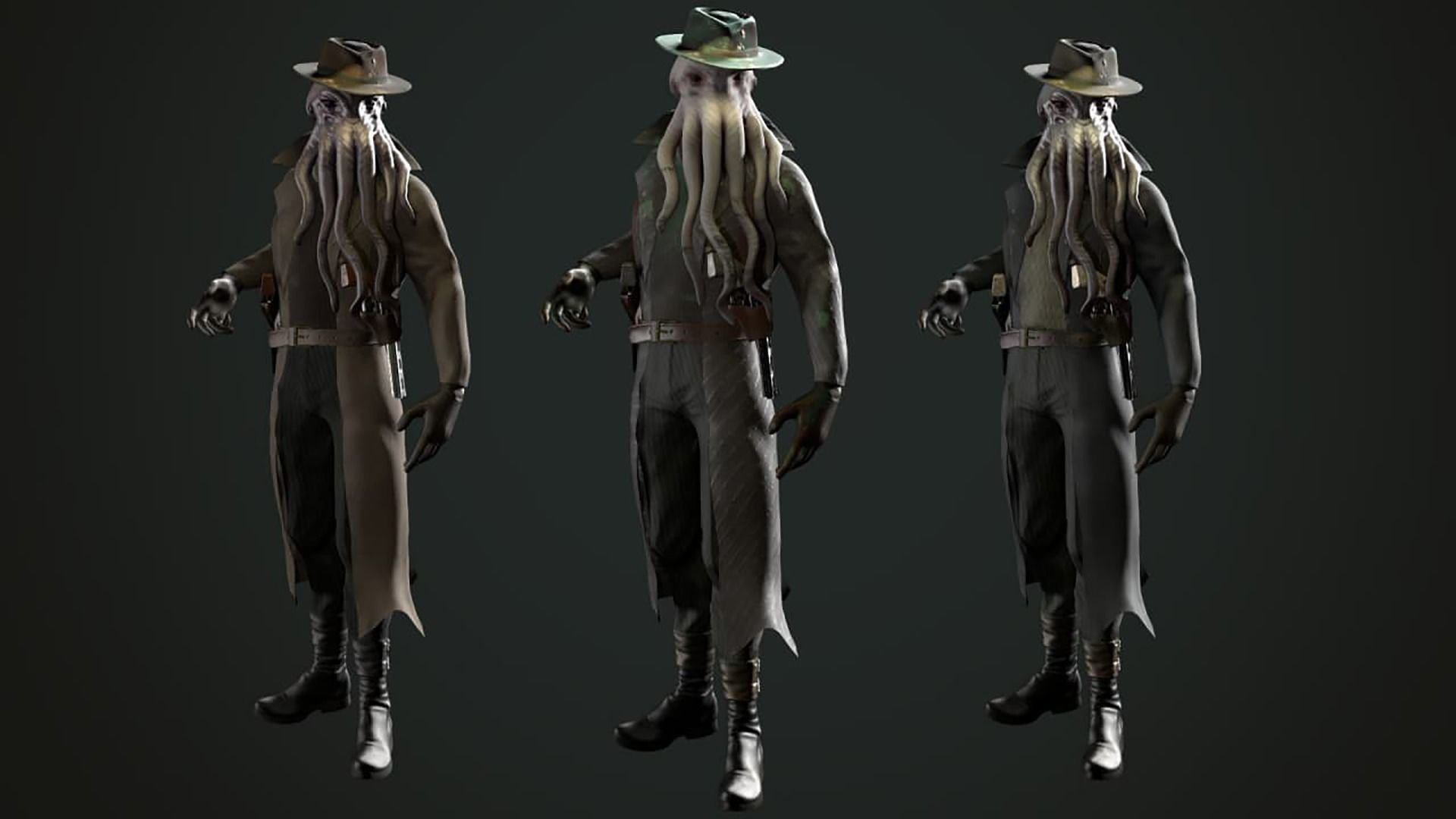 3D model Octopus Detective Monster VR / AR / low-poly rigged animated ...