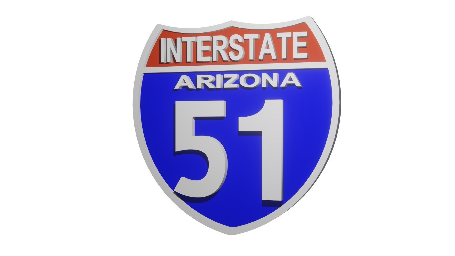 Sign Highway Arizona Interstate 51 3D model | CGTrader