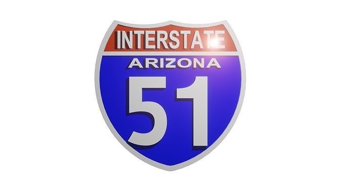 Sign Highway Arizona Interstate 51 3D model | CGTrader