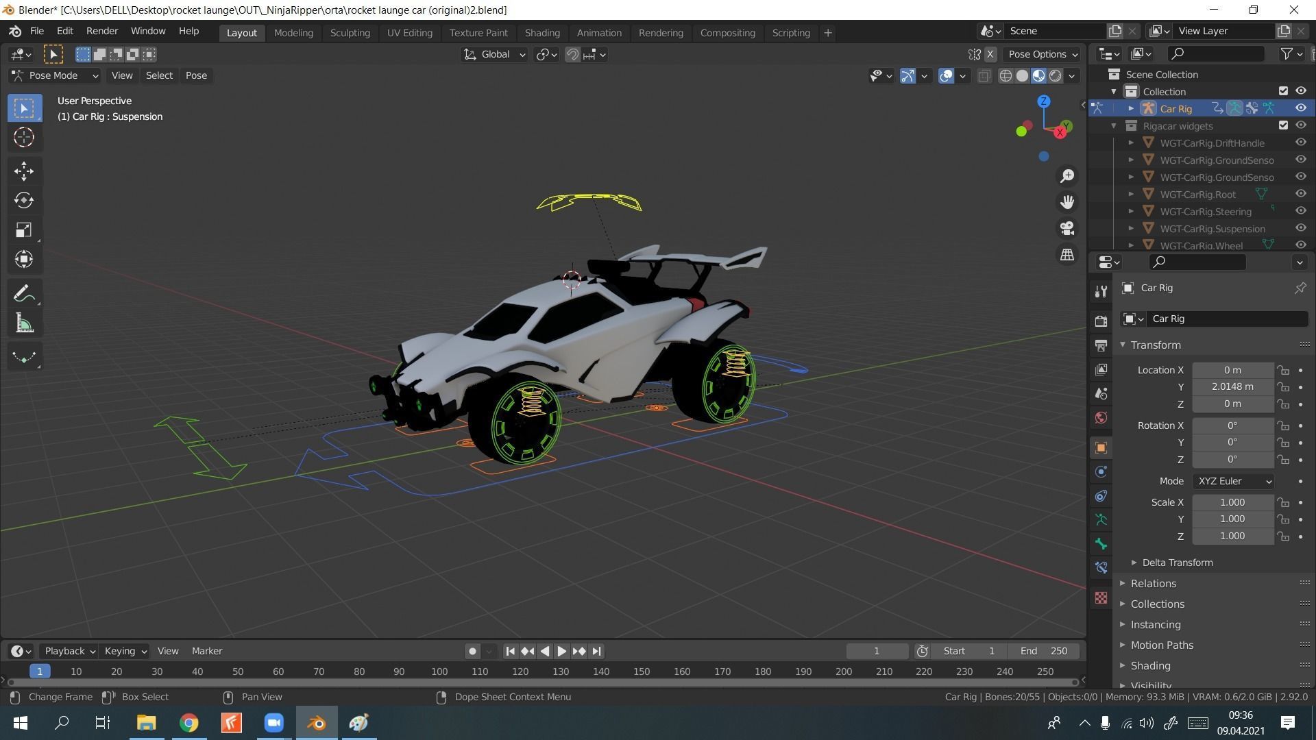 rocket league 3D model original FREE Octane free VR / AR / low-poly 3D ...