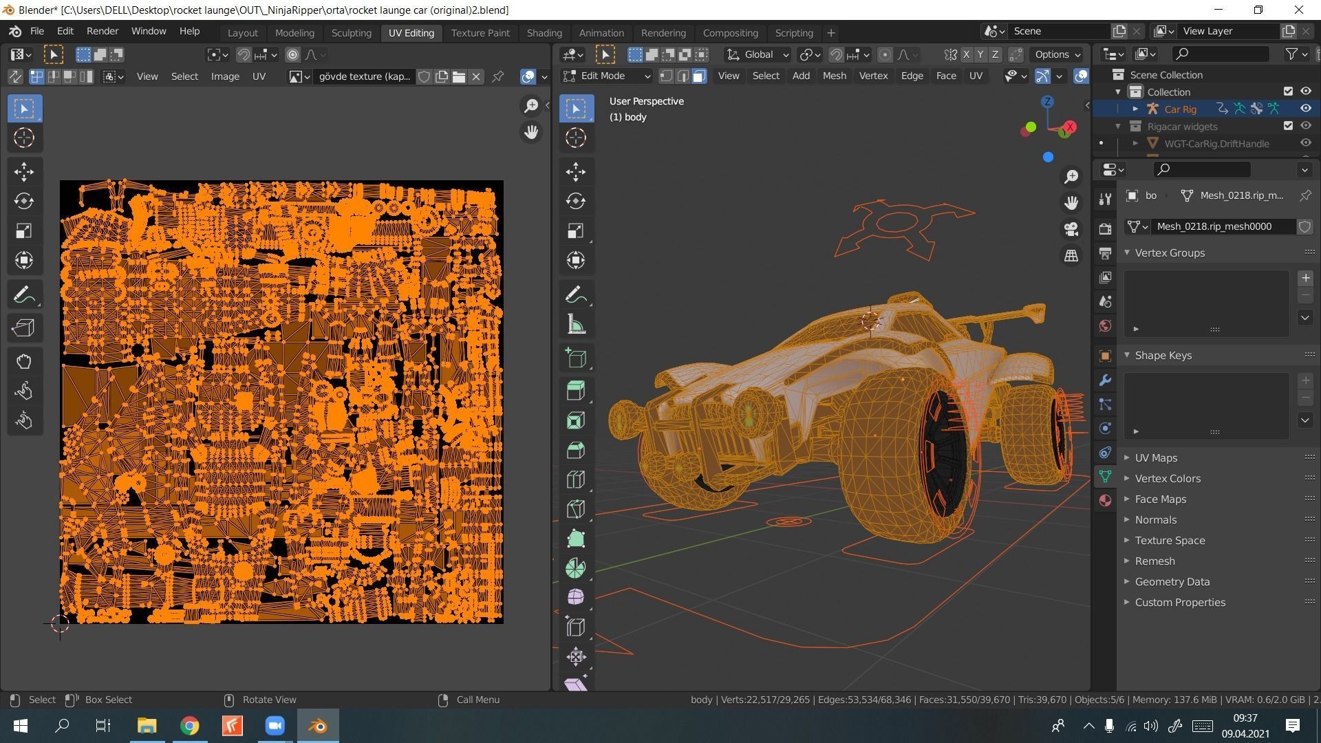 rocket league 3D model original FREE Octane free VR / AR / low-poly 3D ...