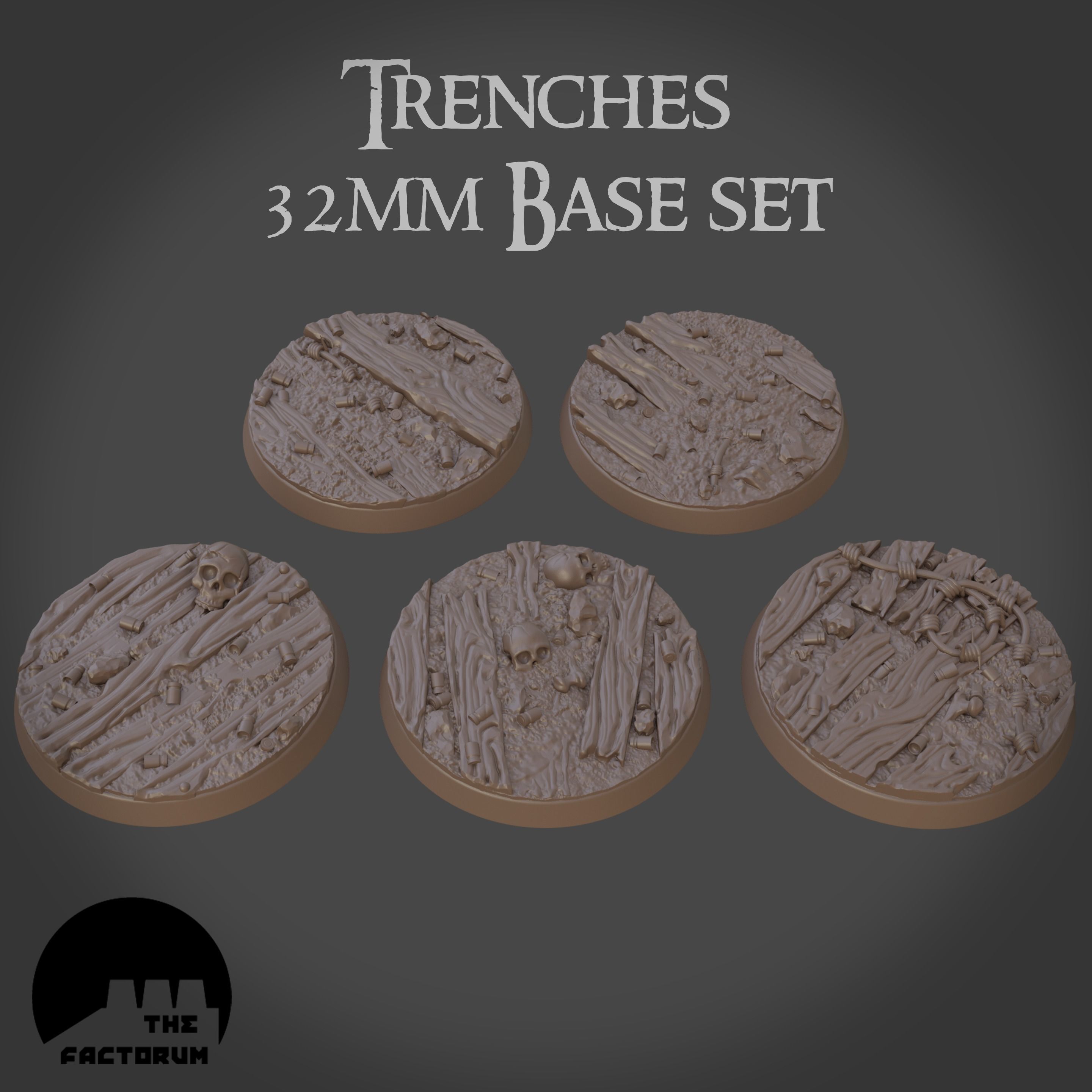 32mm trench base set Pre-supported 3D model 3D printable | CGTrader