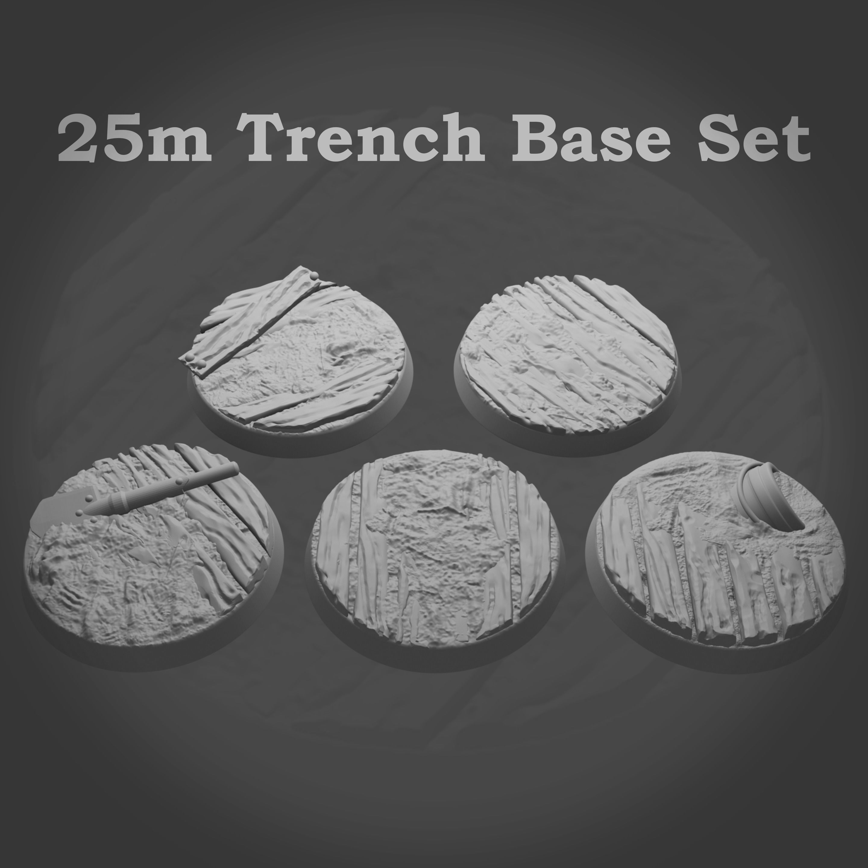 25mm trench base set Pre-supported 3D model 3D printable | CGTrader