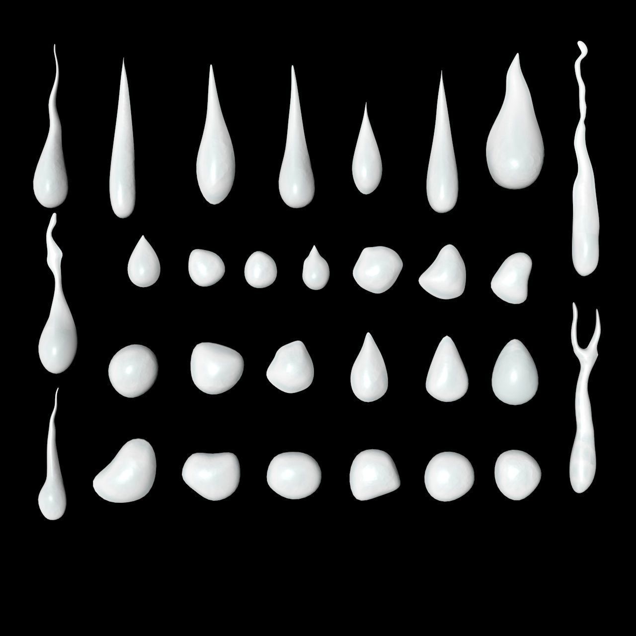 droplets bundle - patch of water drops 3D model | CGTrader