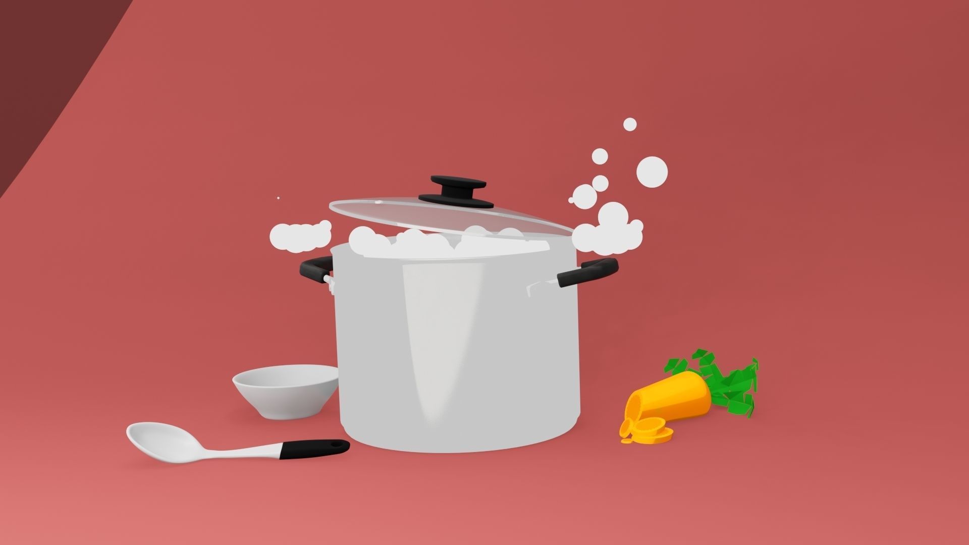 pan boiling 3D model animated | CGTrader