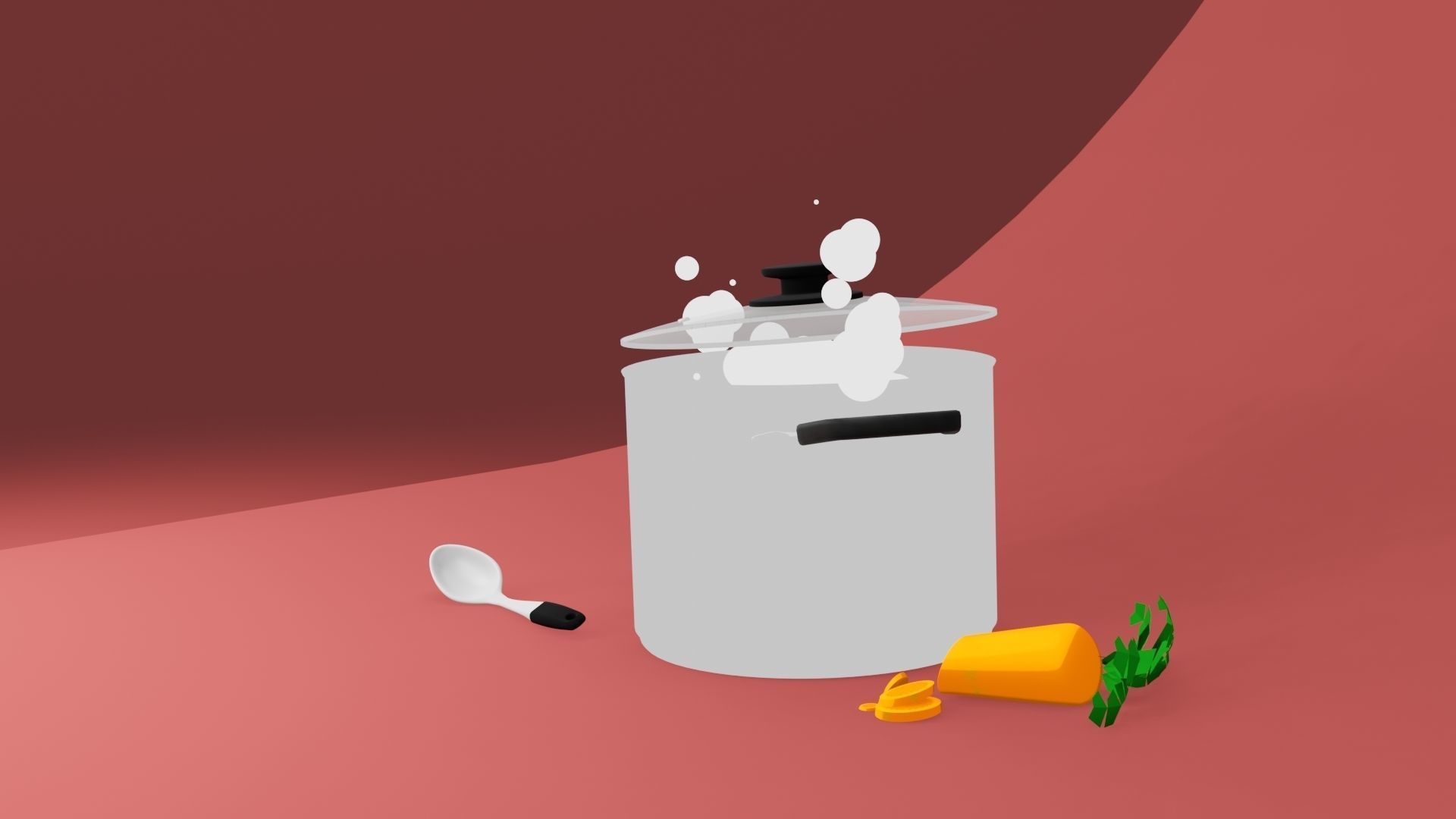 pan boiling 3D model animated | CGTrader