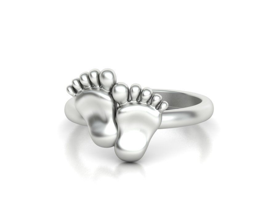 Baby Feet Ring Birth Personalized Ring 3dmodel 3D model 3D printable ...
