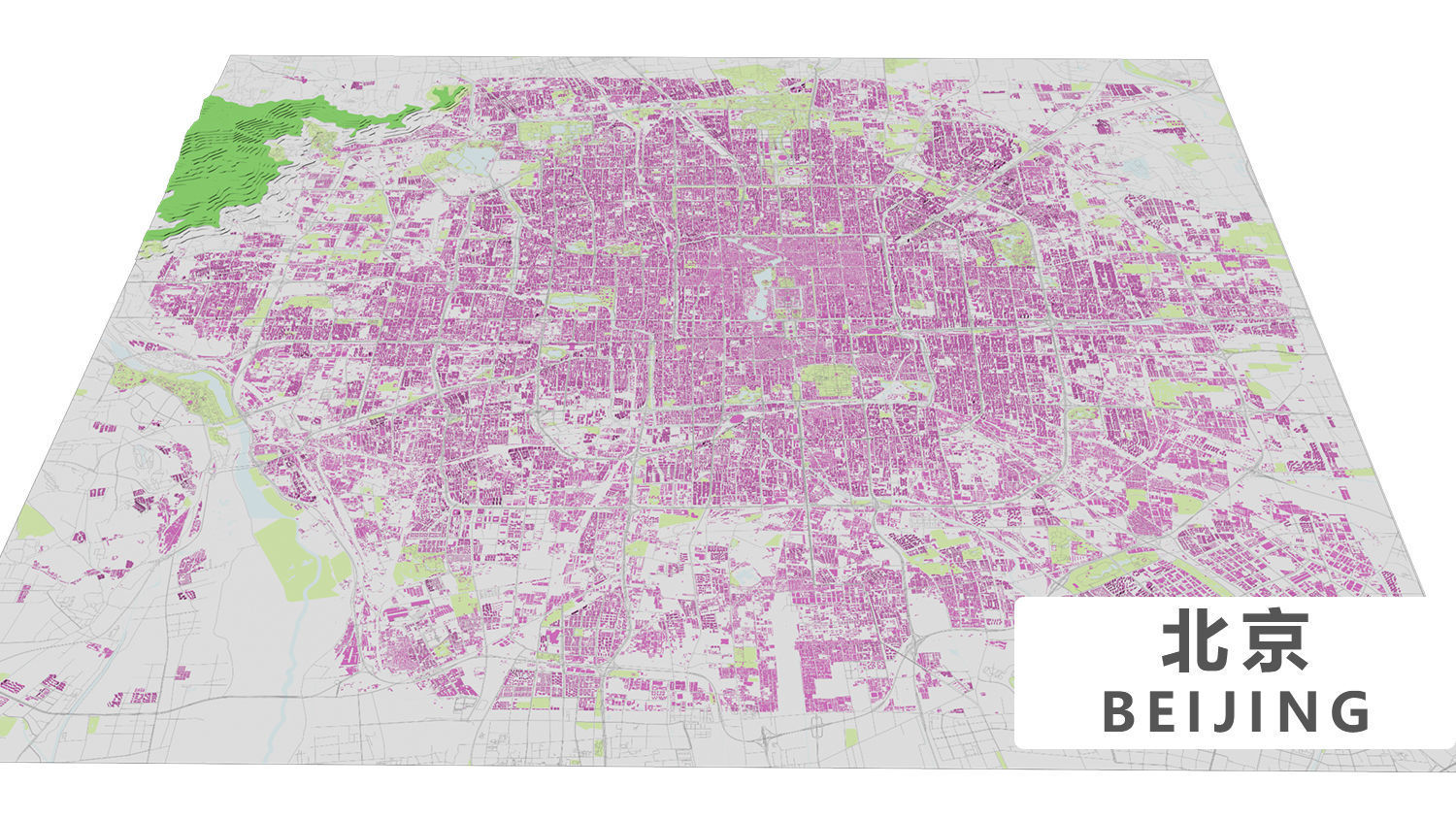 Beijing City Building White Models Terraces Terrain 3D model 3D model ...